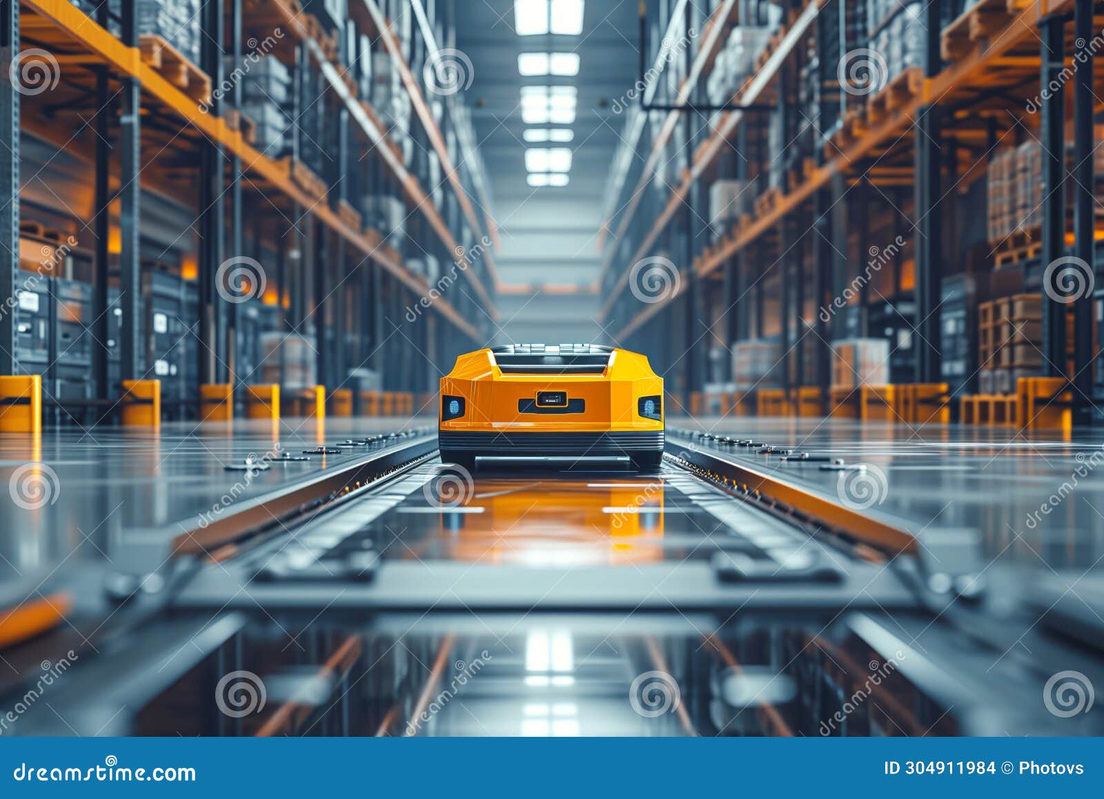 Transport in Warehouses and Logistics Using Smart Guided Vehicles Stock ...