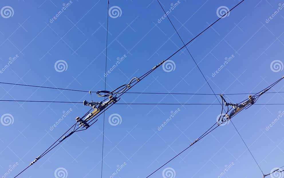 Transport wire stock image. Image of tram, train, blue - 58045971