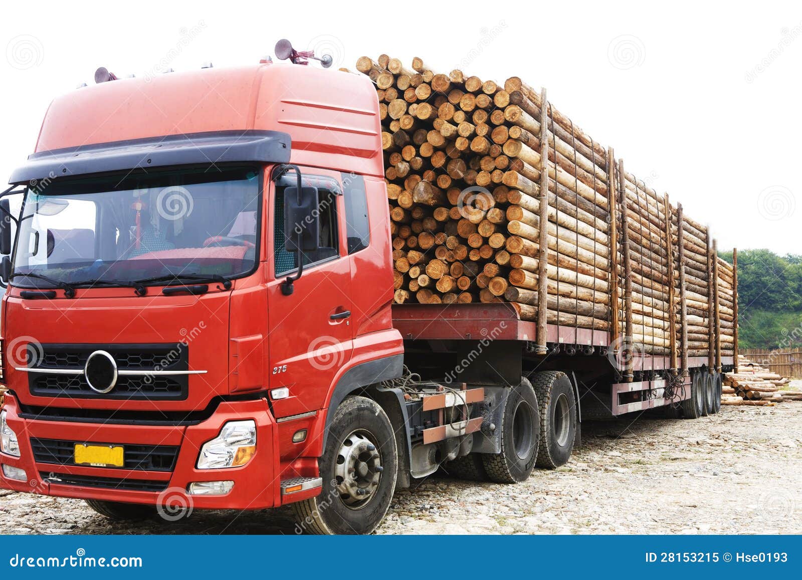 Transport wooden beams stock image. Image of pine, timber - 28153215