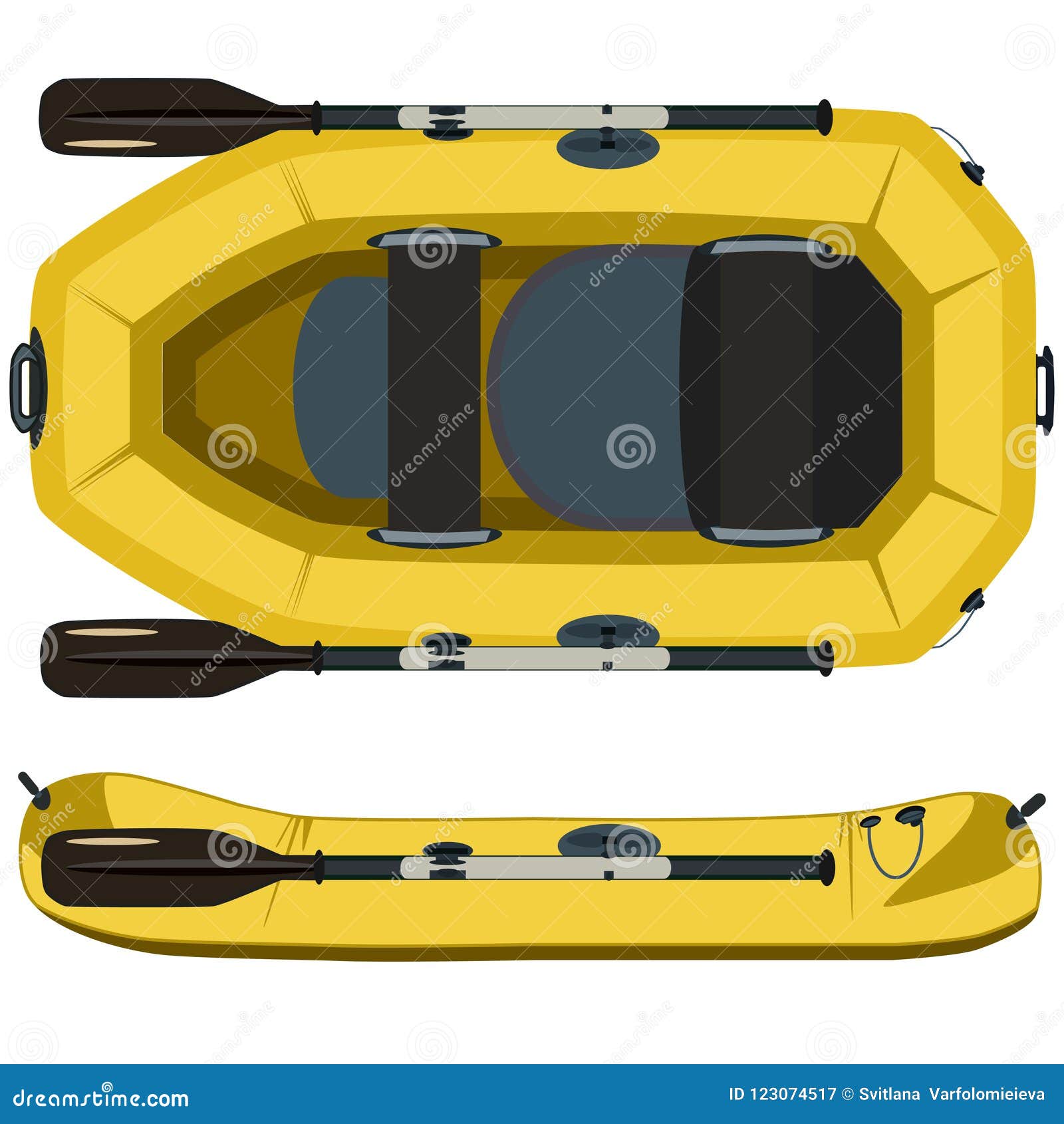 Transportar El Ejemplo Plano Del Vector En Balsa Del Barco Ilustración ...