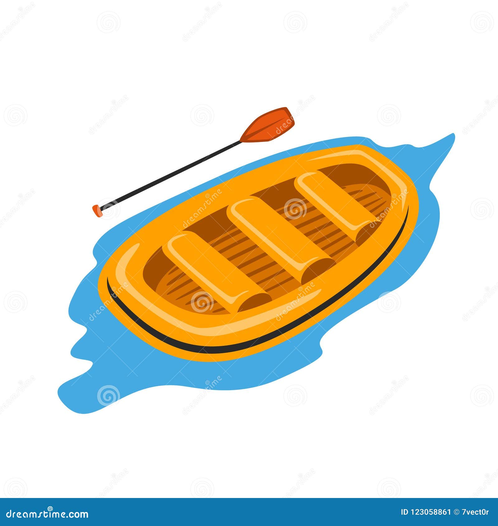 Transportar Vector En Balsa Aislado Barco Ilustración del Vector ...