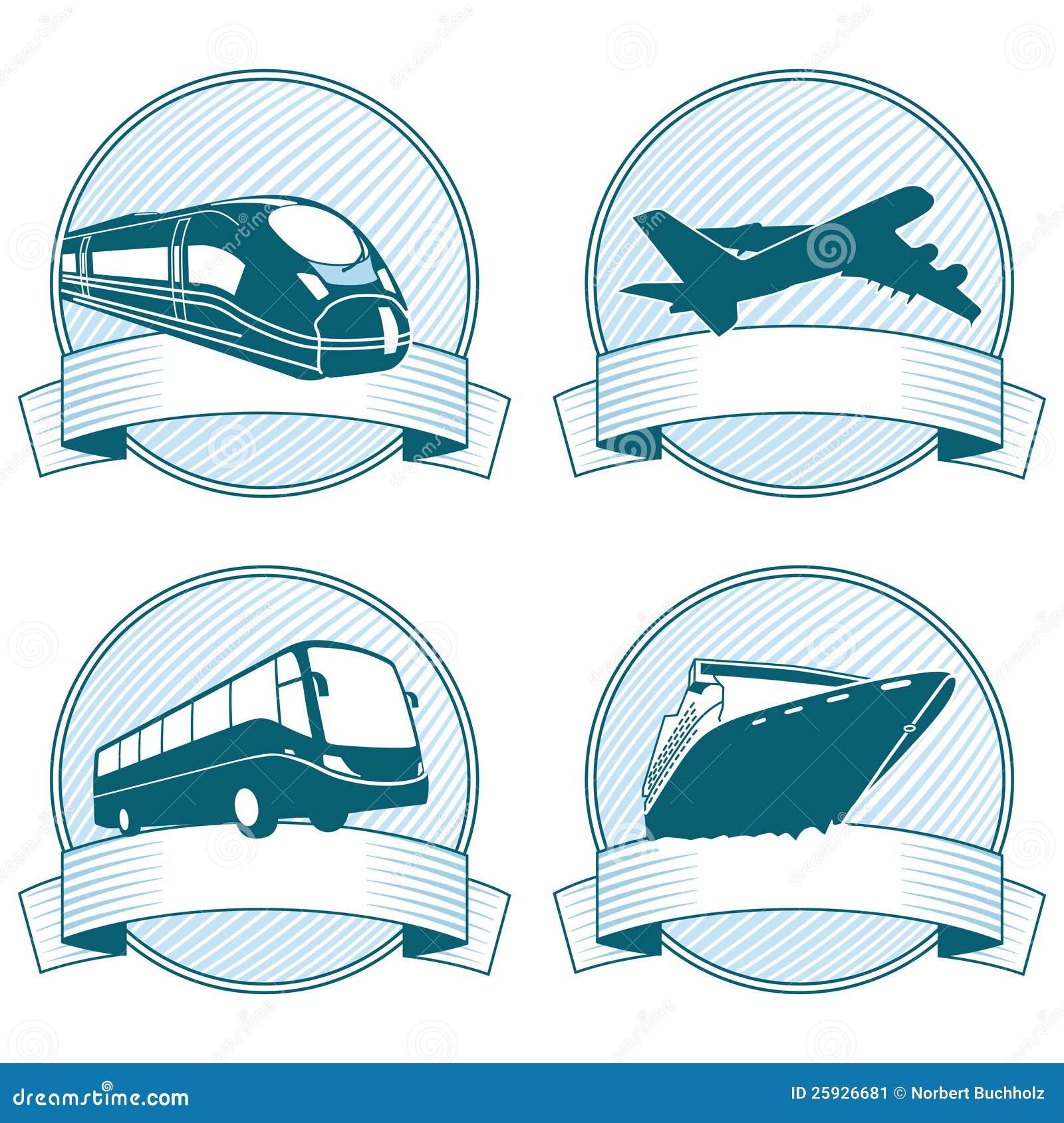 Transportation Banner Icons Stock Vector - Illustration of liner, water ...