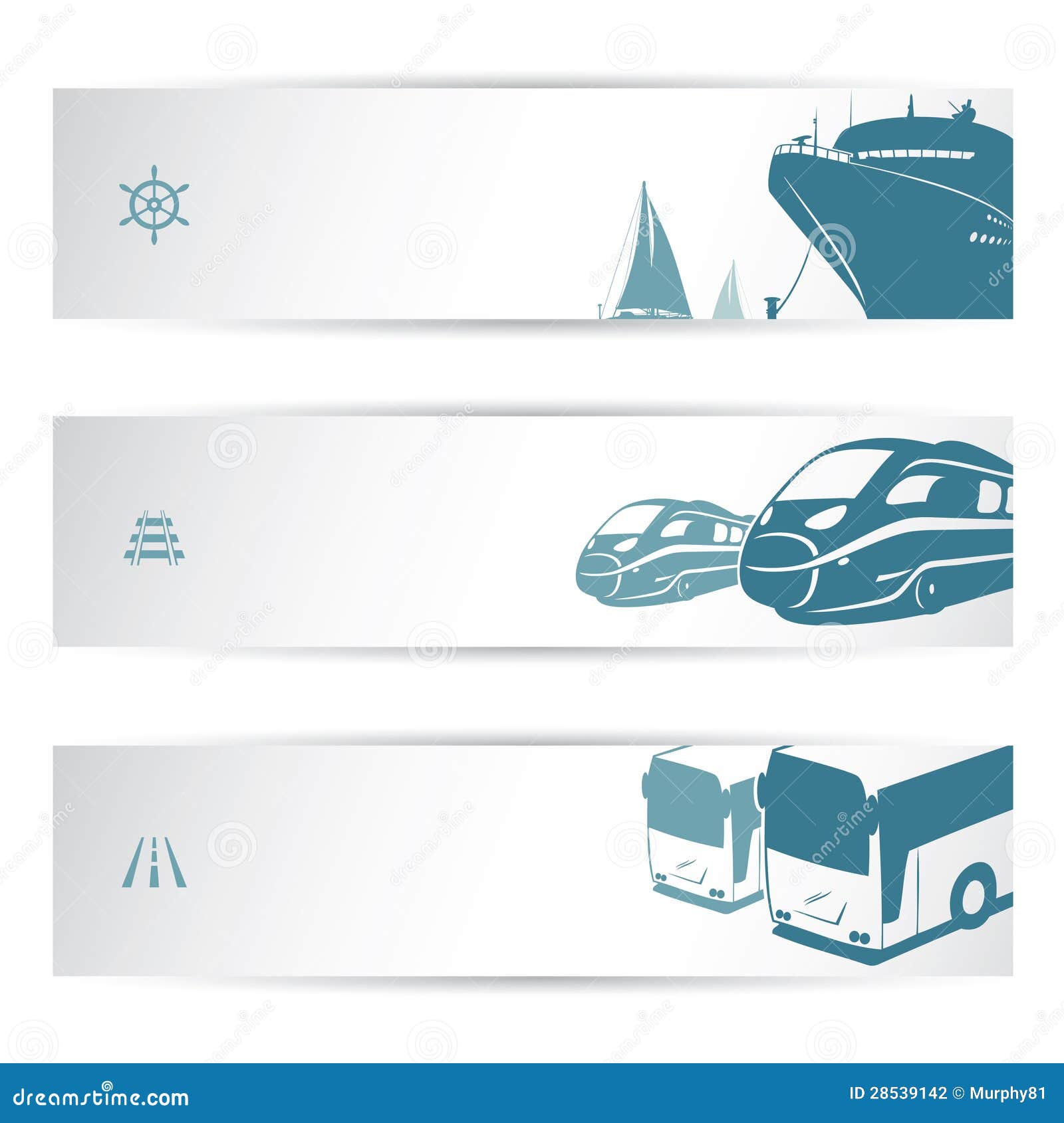 Transportation banner set stock vector. Illustration of railway - 28539142