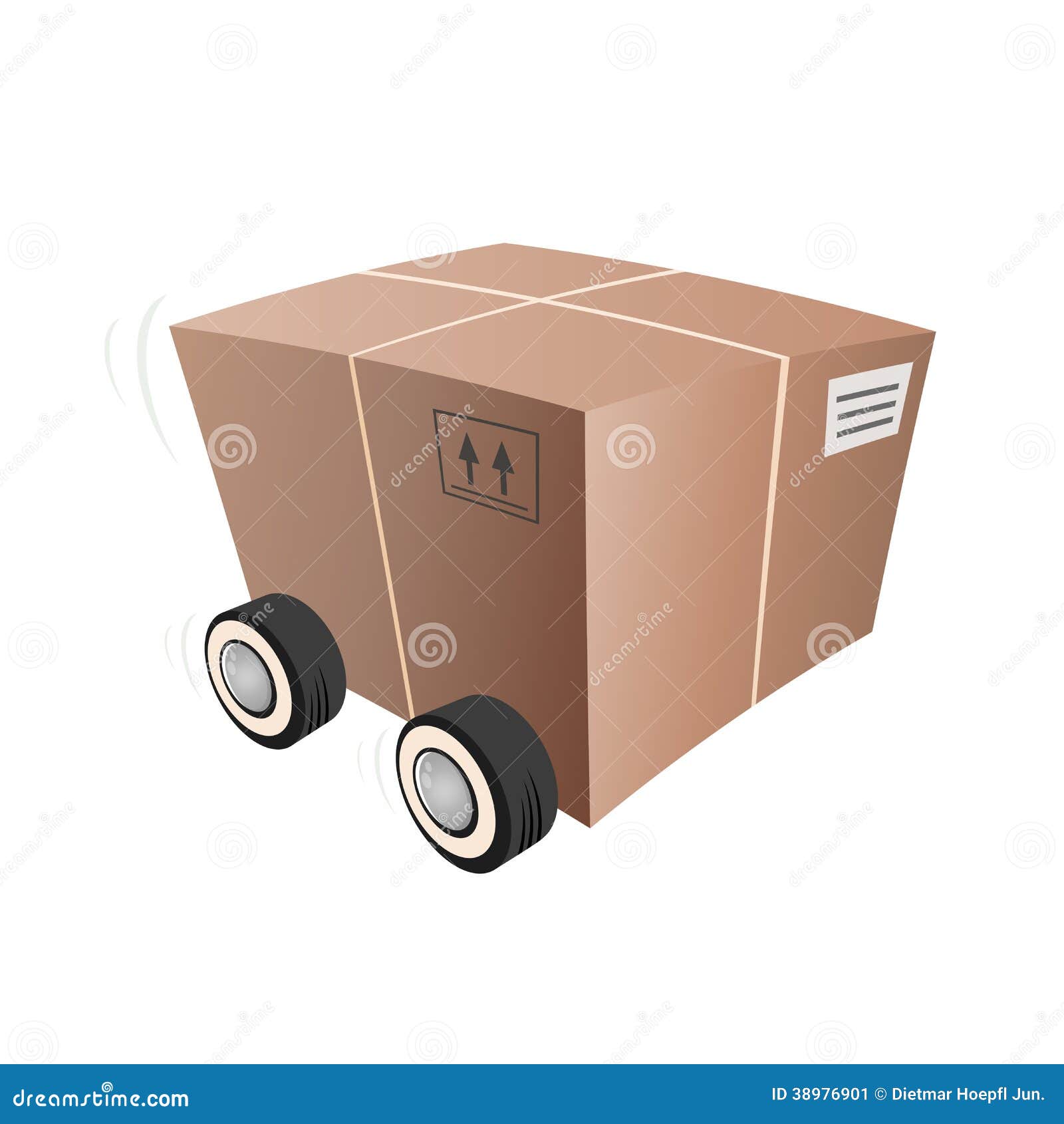 Transportation Box with Wheels Stock Vector - Illustration of package ...
