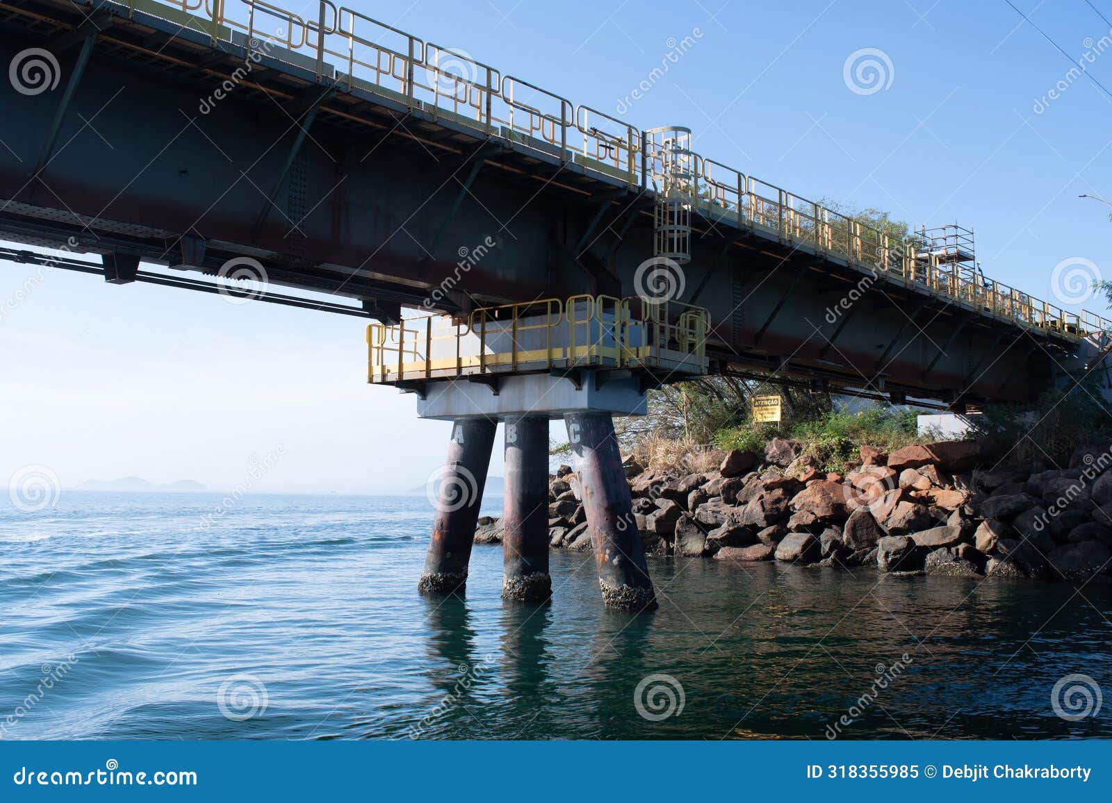 Transportation Bridge Over the Water Stock Image - Image of modern ...