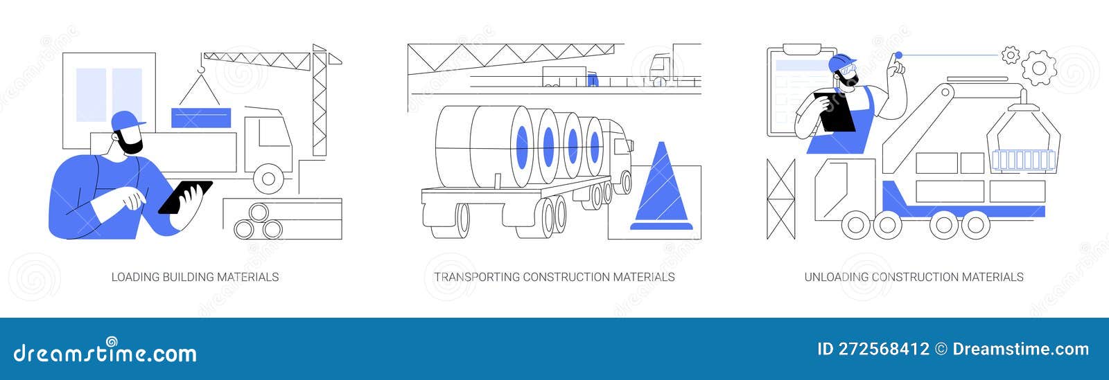 Transportation of Building Materials Abstract Concept Vector ...