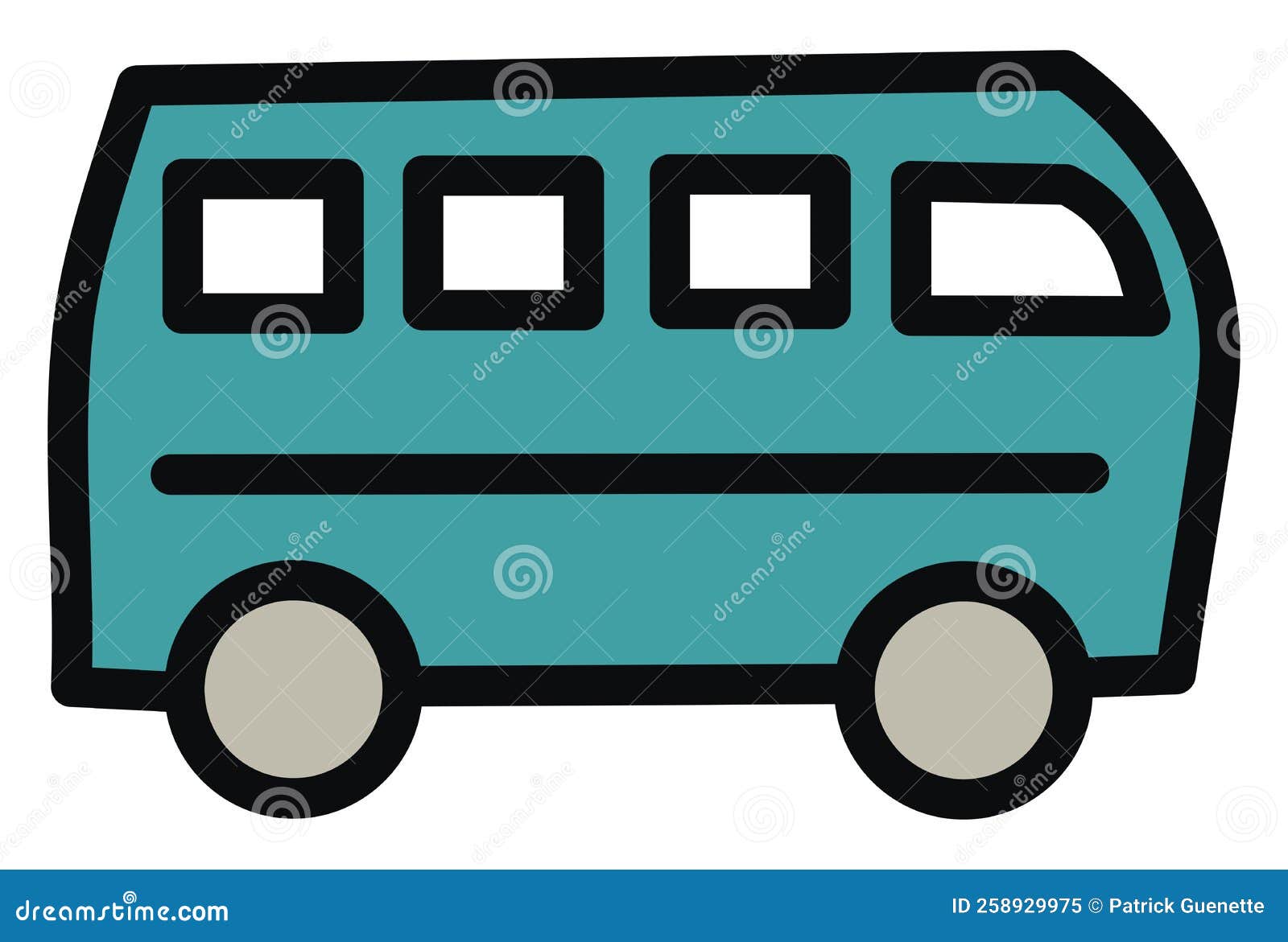 Transportation bus, icon stock vector. Illustration of wheel - 258929975