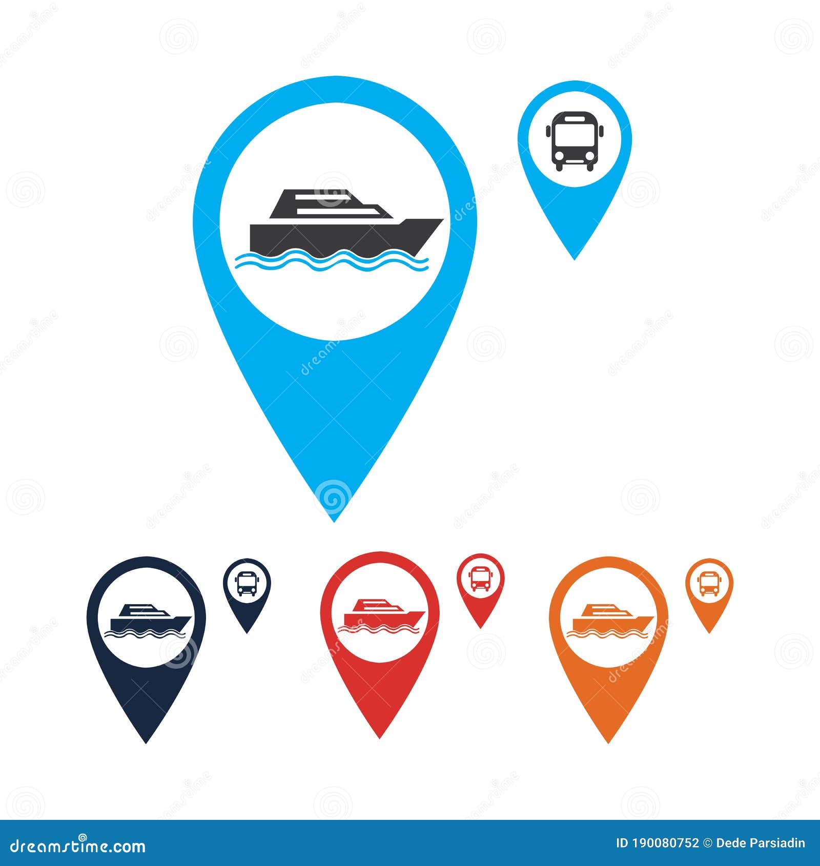 Transportation Button in Map Stock Vector - Illustration of label ...