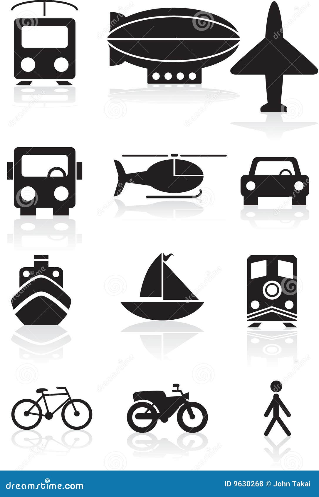 Transportation Buttons - Black and White Stock Vector - Illustration of ...