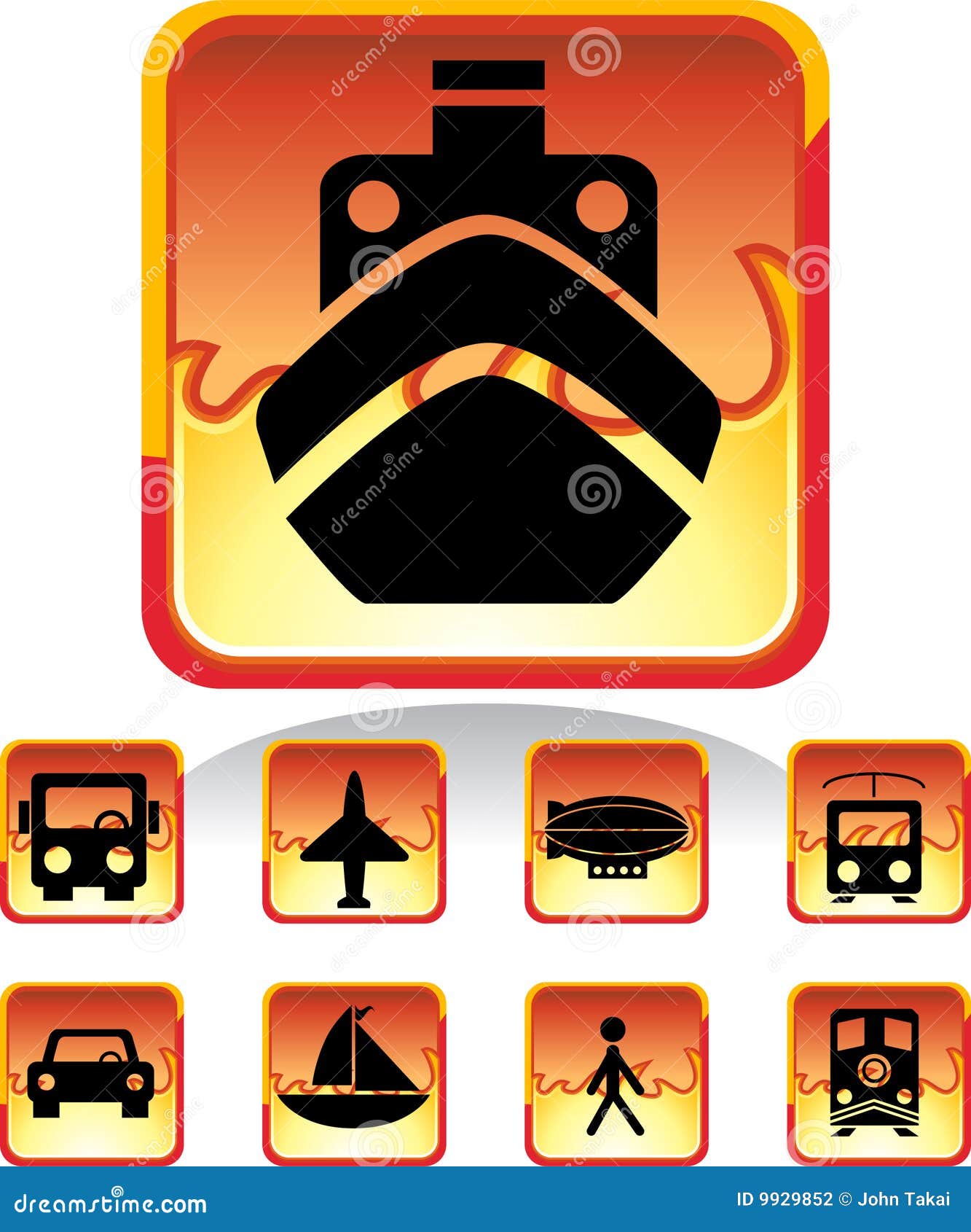 Transportation Buttons - Fire Stock Vector - Illustration of isolated ...