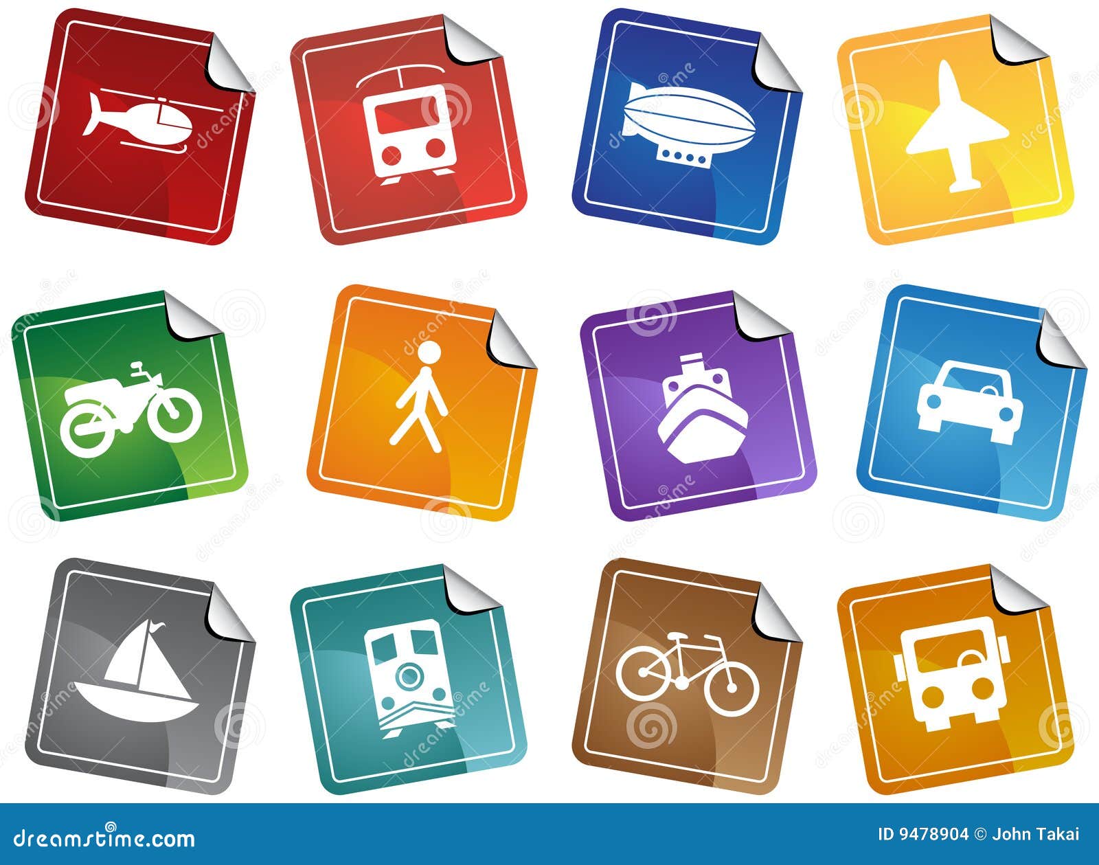 Transportation Buttons - Sticker Stock Vector - Illustration of icon ...