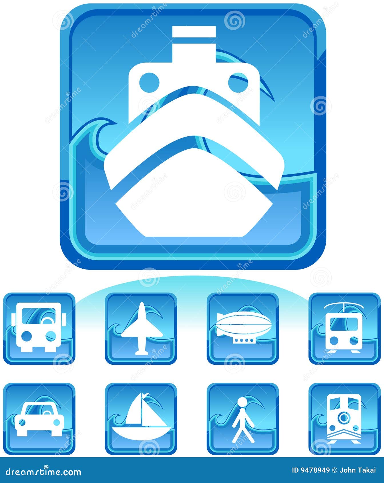 Transportation Buttons - Water Stock Vector - Illustration of cars ...