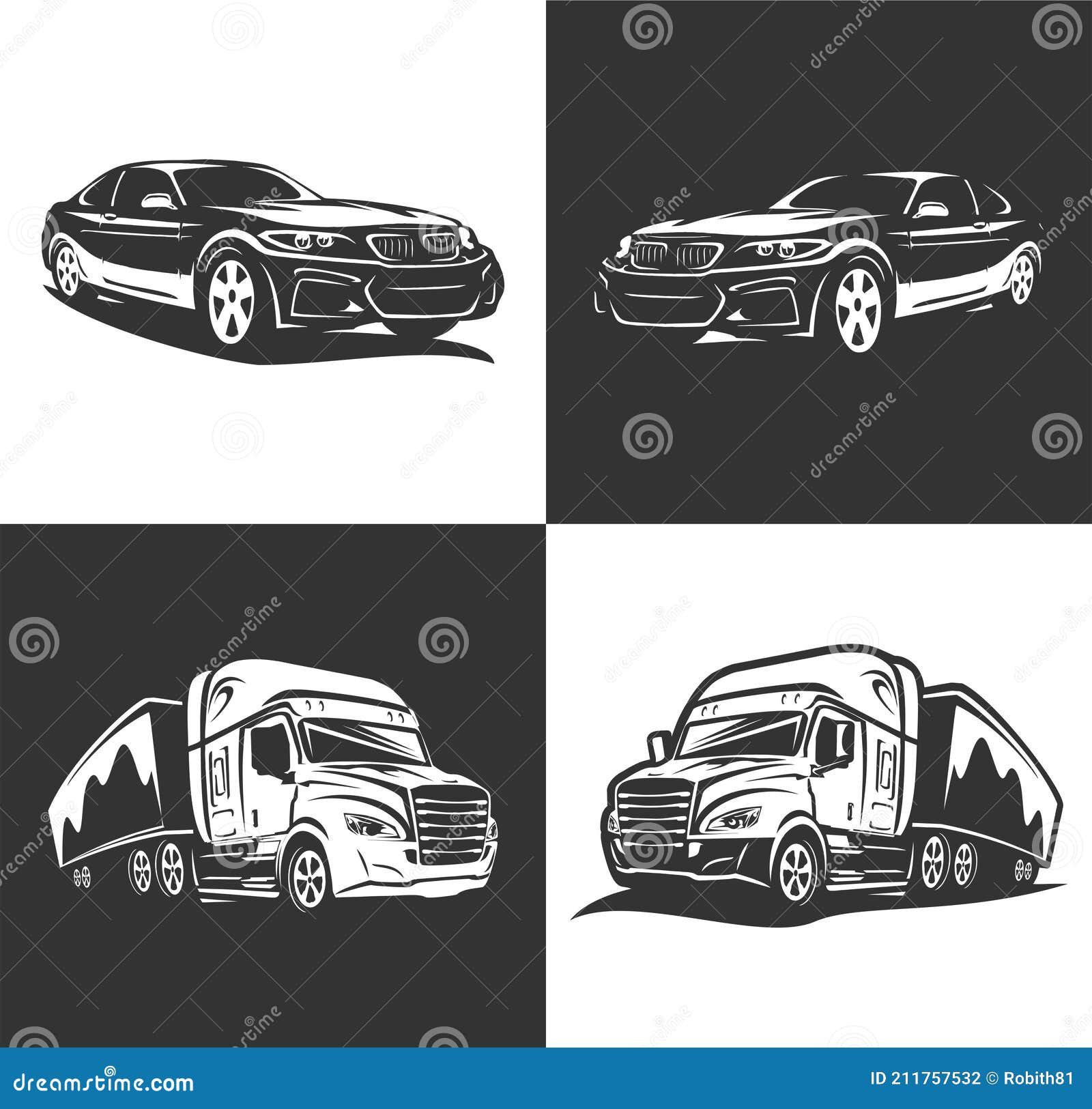 Transportation Car Set Vector, Design Element for Logo Stock Vector ...