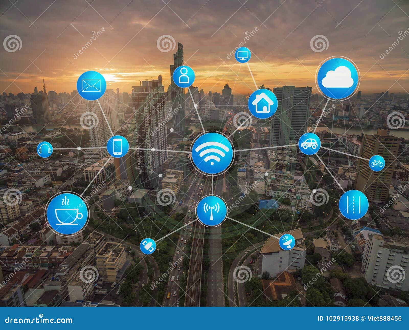 Transportation and Communication and Internet at Modern . Stock Photo ...