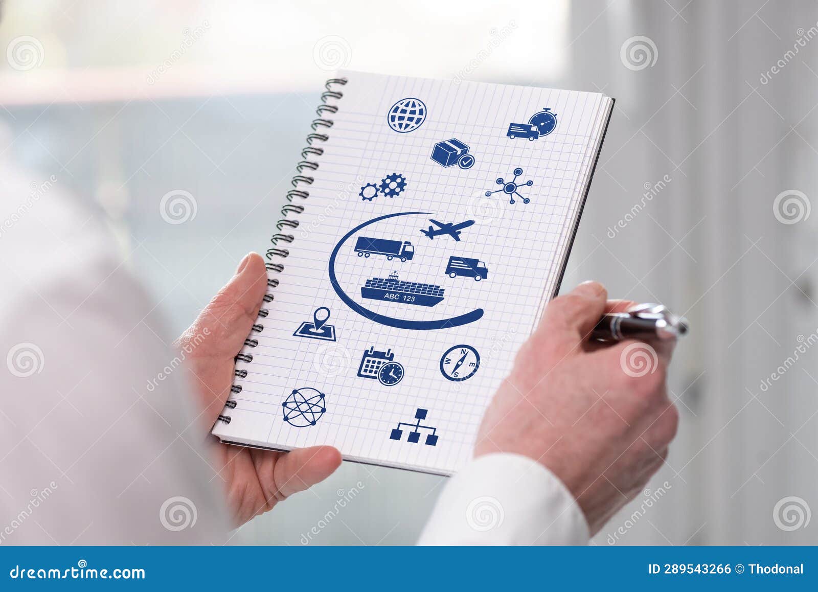 Transportation Concept on a Notepad Stock Photo - Image of economy ...