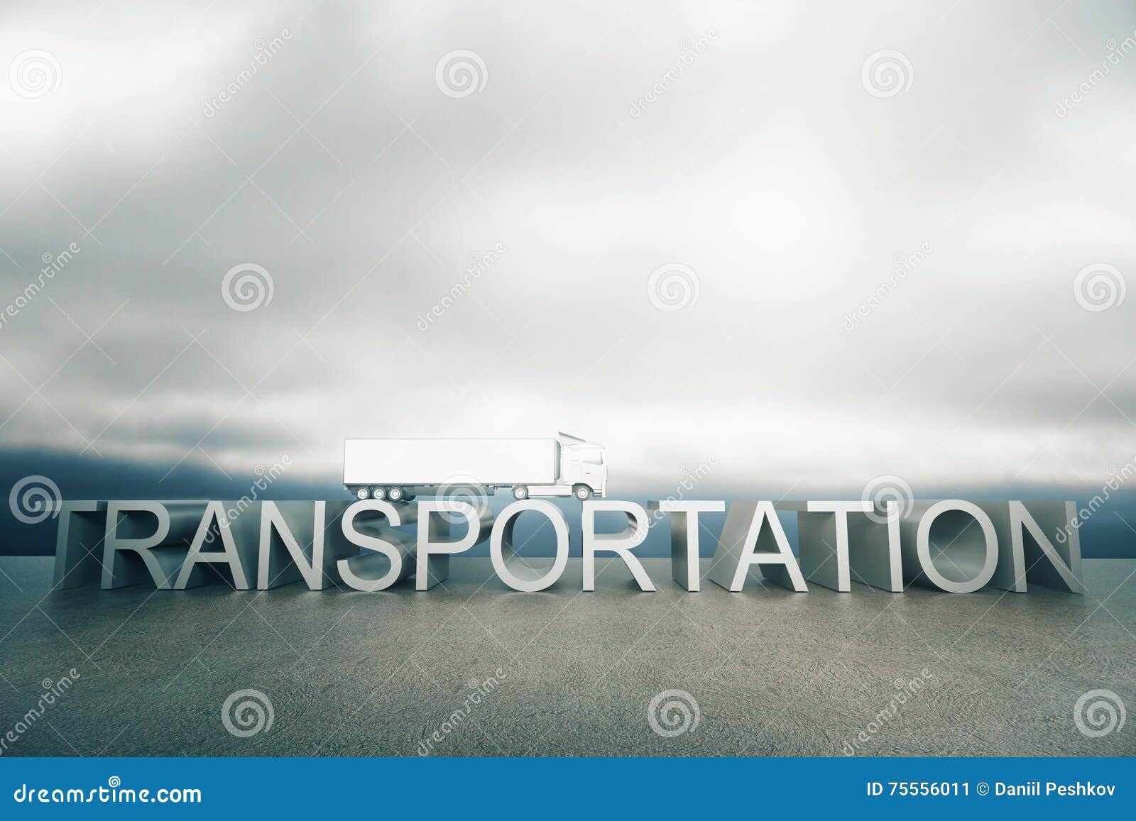 Transportation Concept with Text and Truck Stock Illustration ...