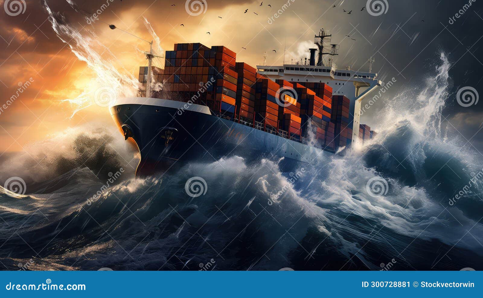 Transportation Container Ship Cargo Stock Illustration - Illustration ...