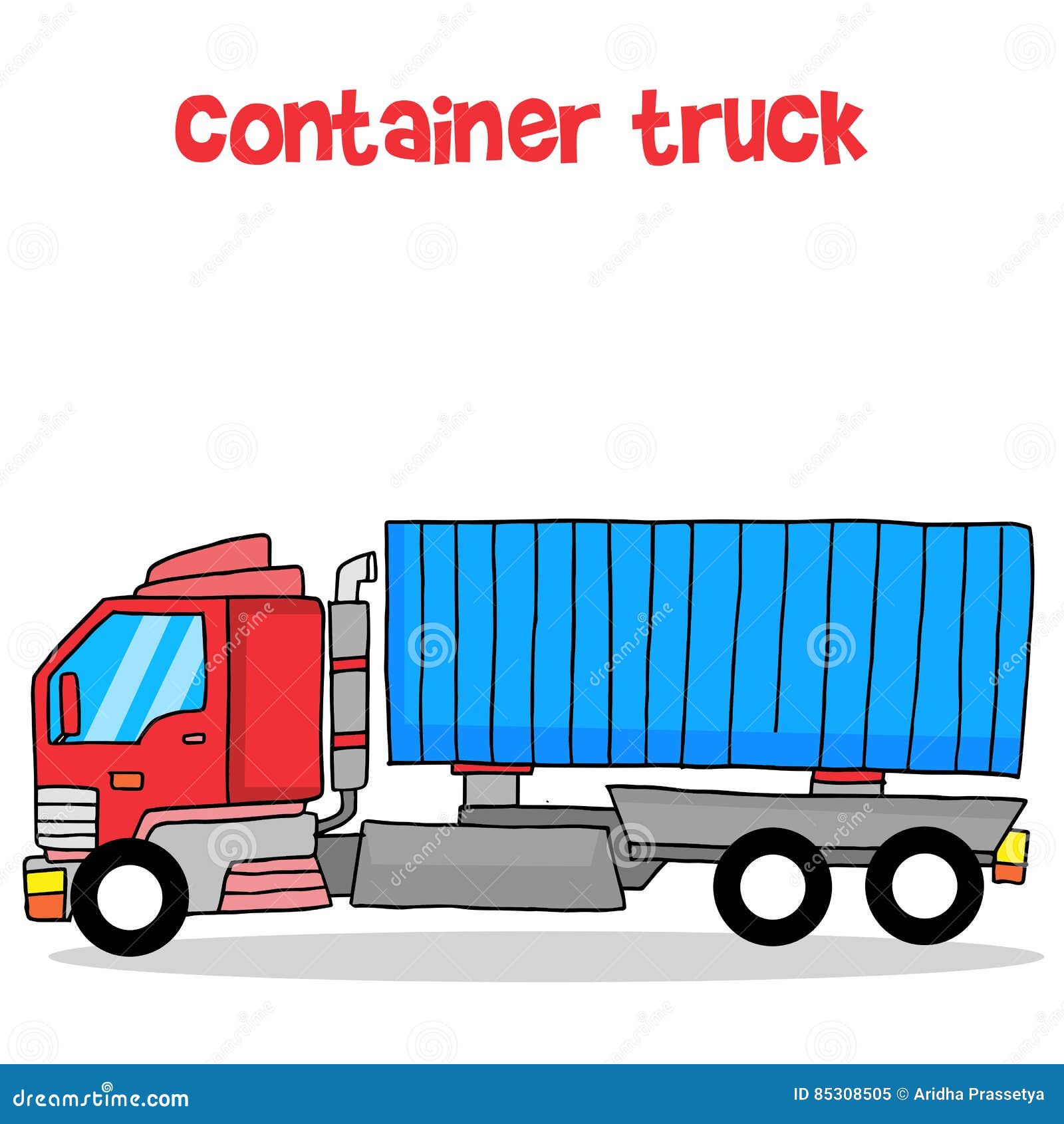 Transportation of Container Truck Cartoon Stock Vector - Illustration ...