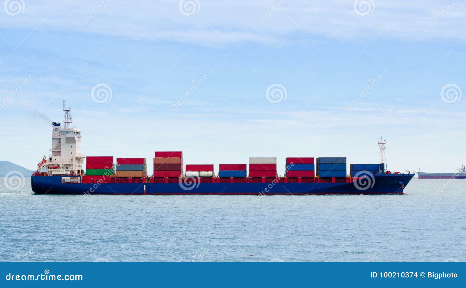 Transportation, Containers Cargo Ship Out of the Harbor Stock Photo ...
