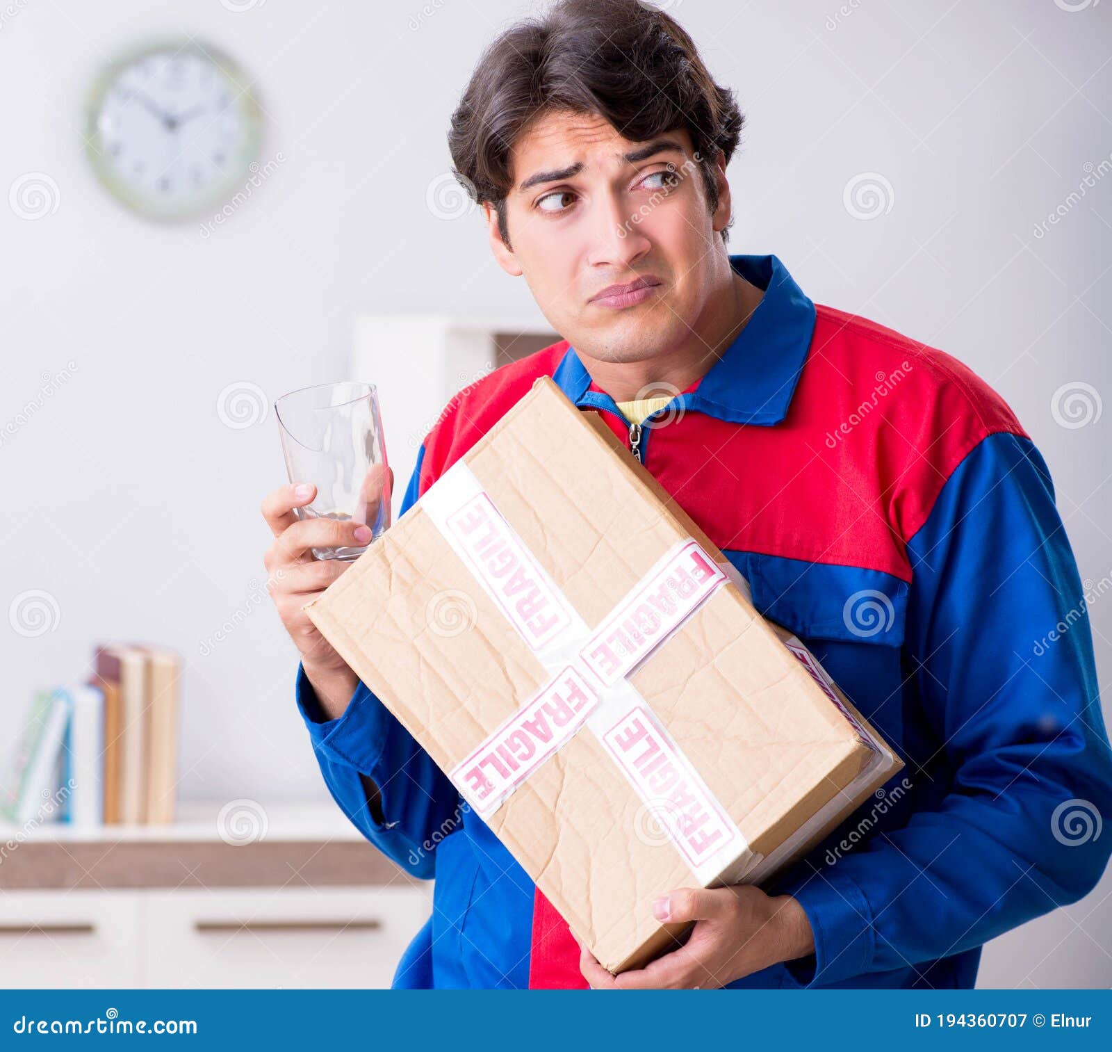 Transportation Contractor with Fragile Boxes Stock Image - Image of ...