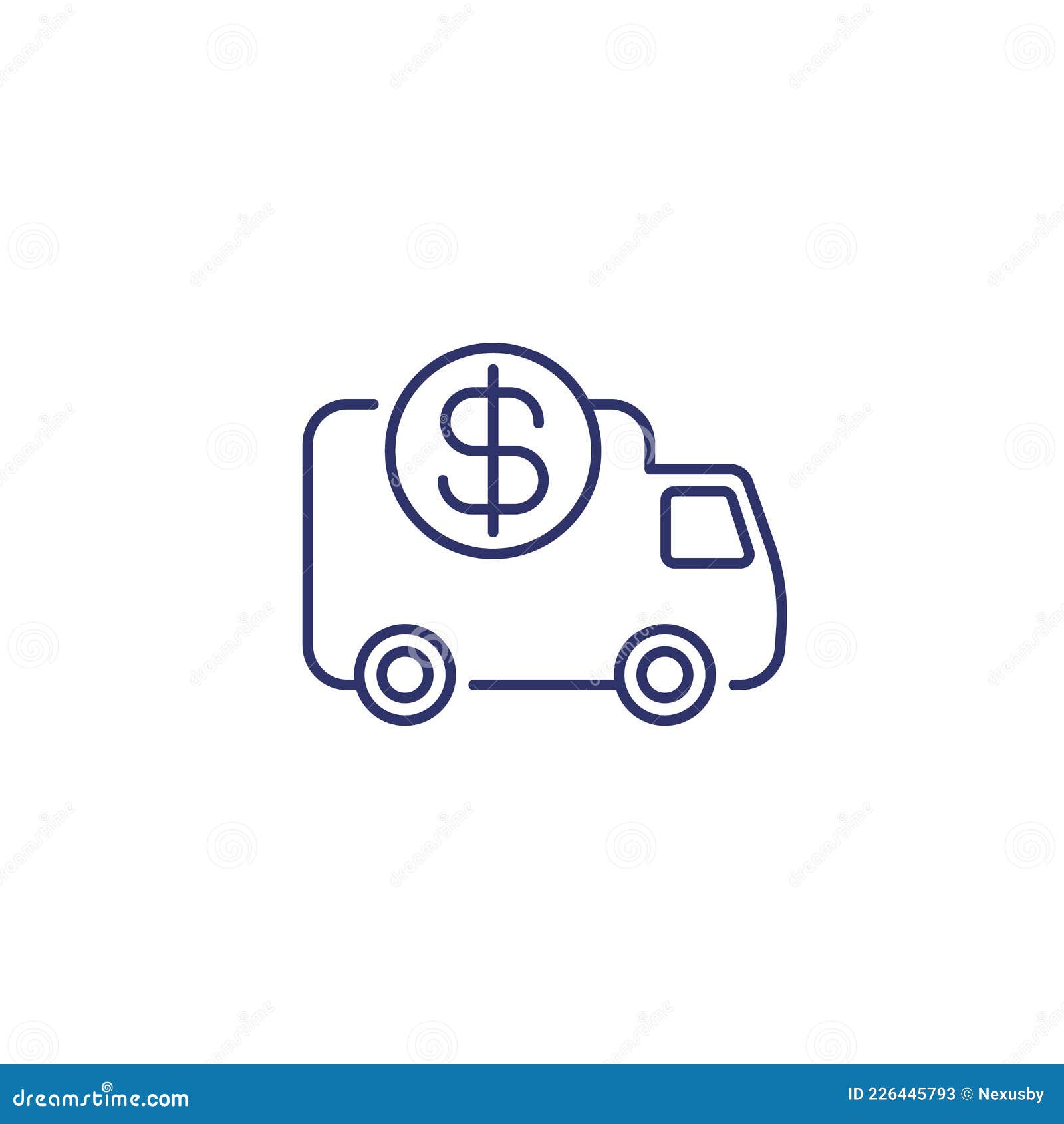 Transportation Costs Line Icon on White, Vector Stock Vector ...