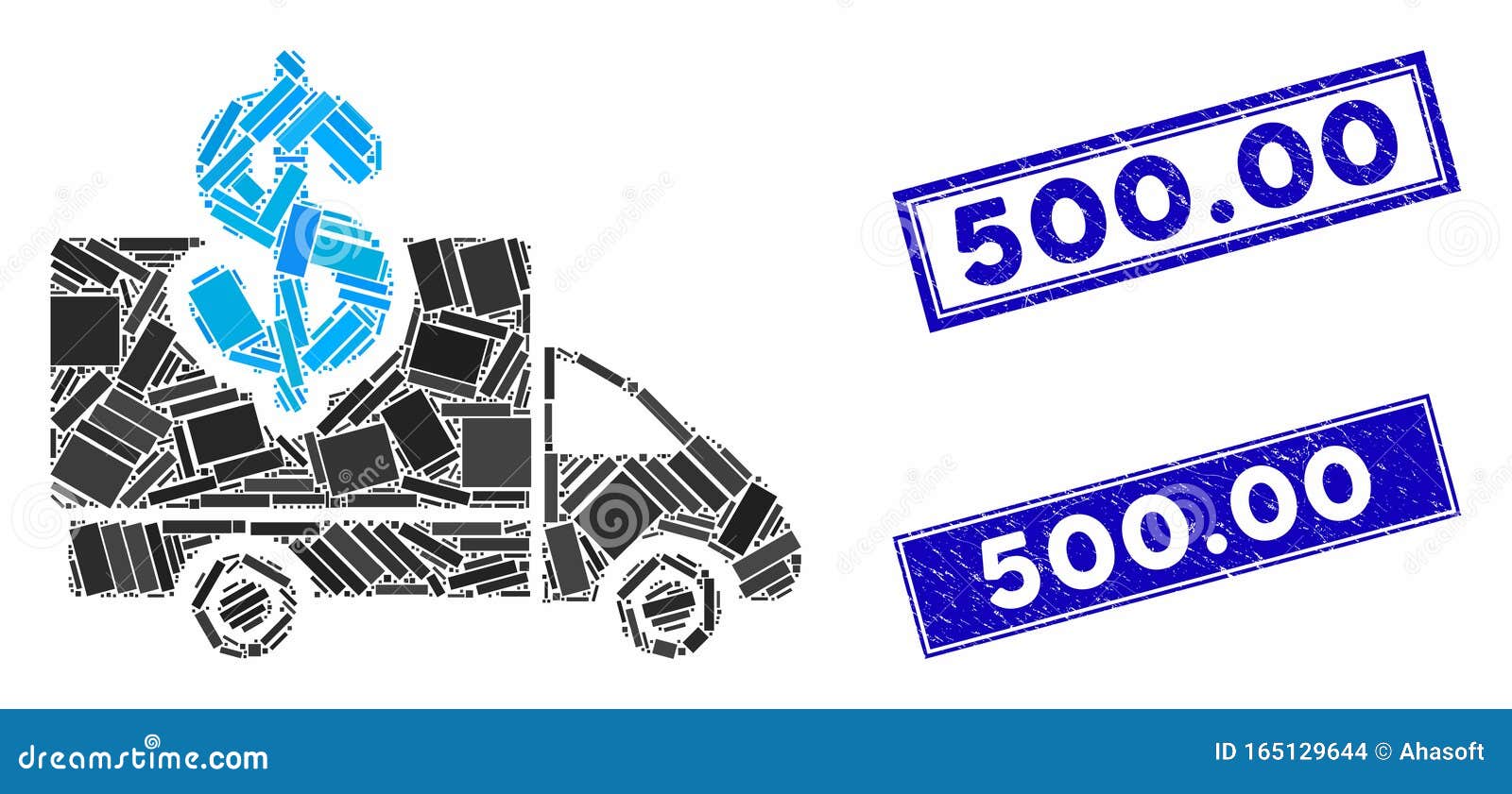 Transportation Costs Mosaic and Grunge Rectangle 500.00 Seals Stock ...