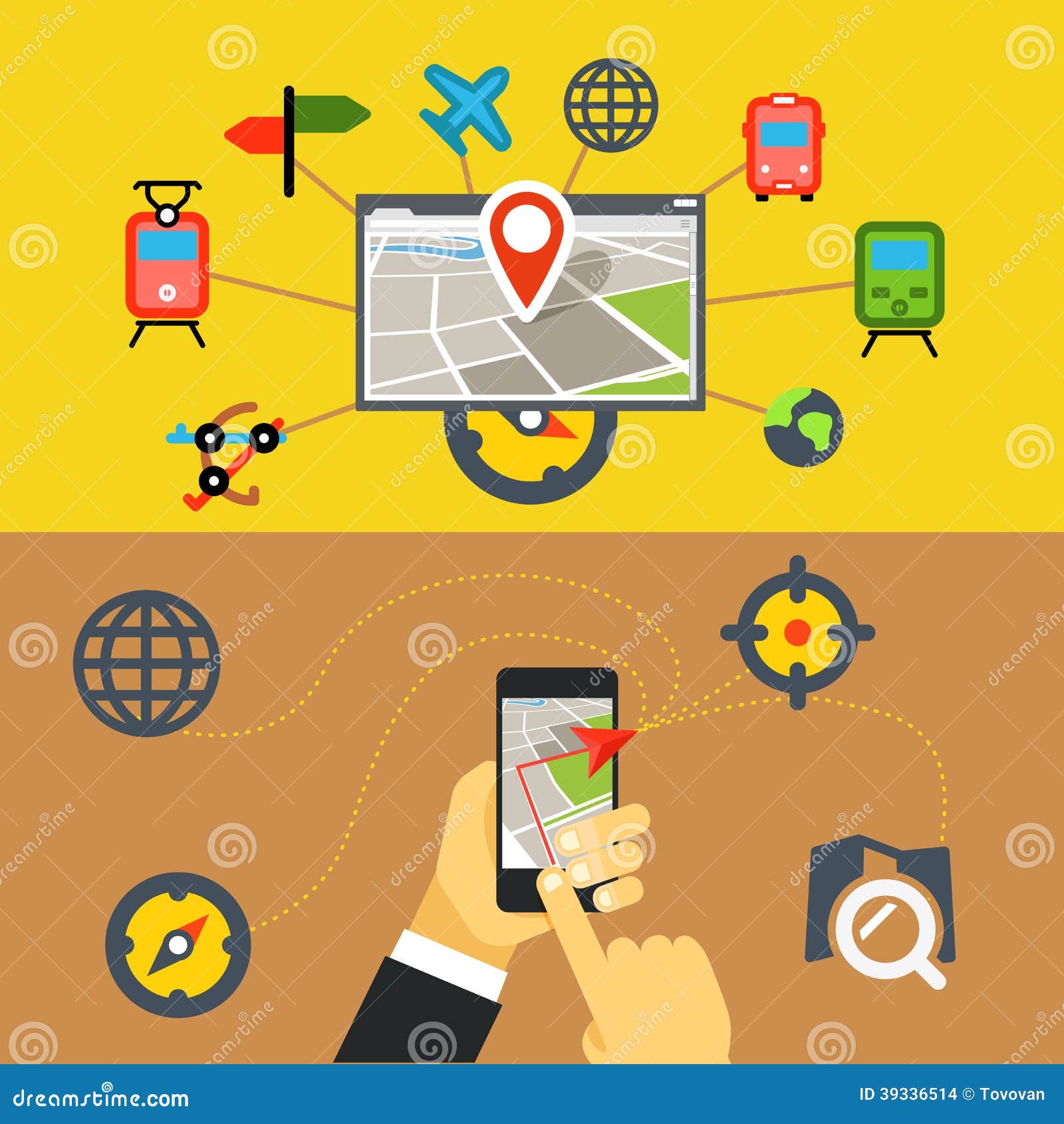 Transportation Digital Applications Stock Vector - Illustration of ...