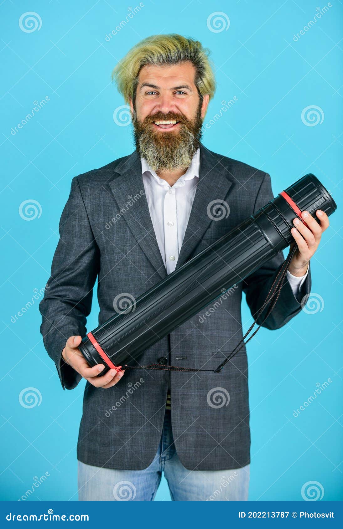 Transportation Drawings. Man Formal Suit Engineer Architect On Blue ...