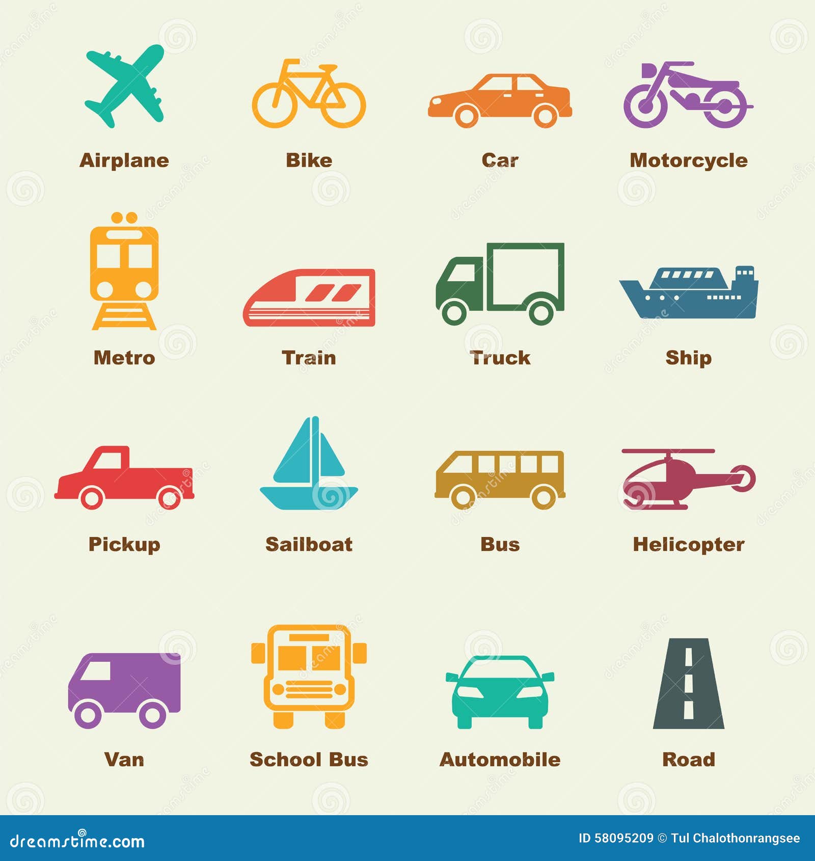 Transportation elements stock vector. Illustration of train - 58095209