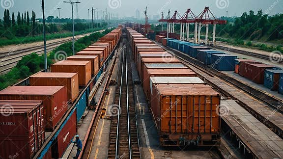 Transportation of Goods by Rail Stock Image - Image of transport, trade ...