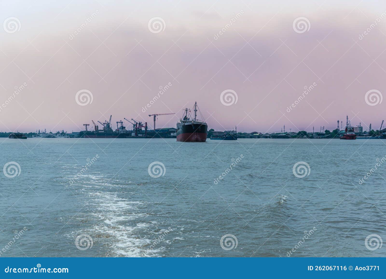 Transportation of Goods by Sea by Large Cargo Ships at Sea Stock Photo ...