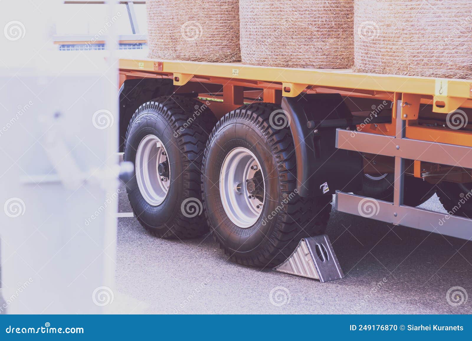 Transportation of Hay Bales Using a Platform. Large Volume for ...
