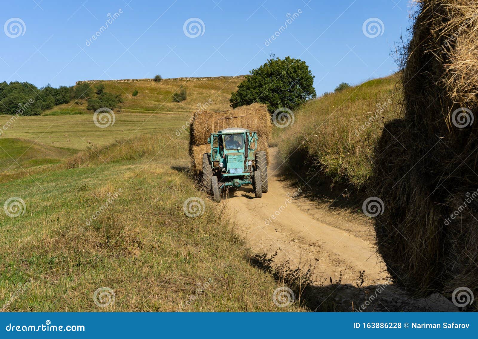 Transportation of Hay by Cars Stock Photo - Image of nature, stack ...