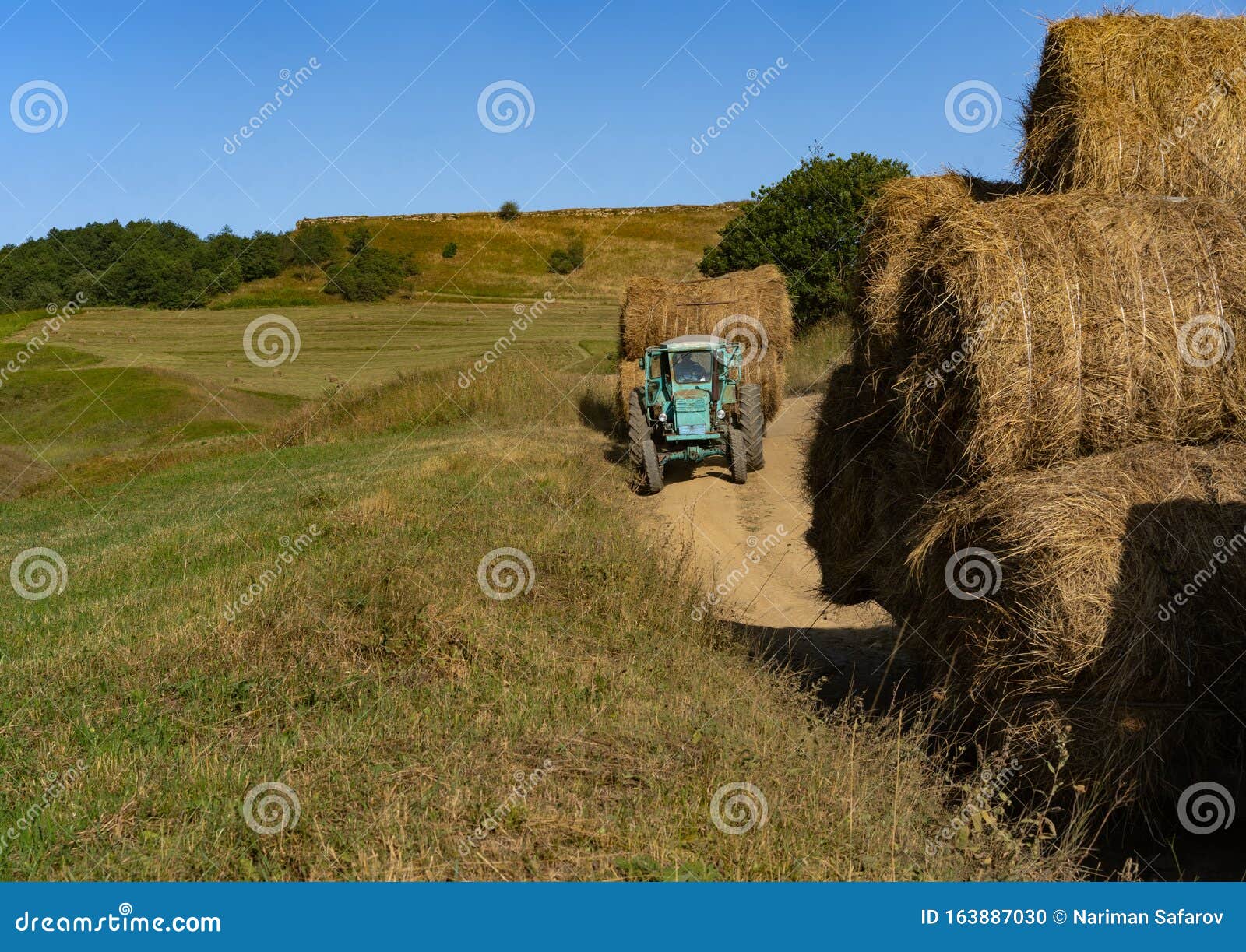 Transportation of Hay by Cars Stock Photo - Image of moving, isolated ...