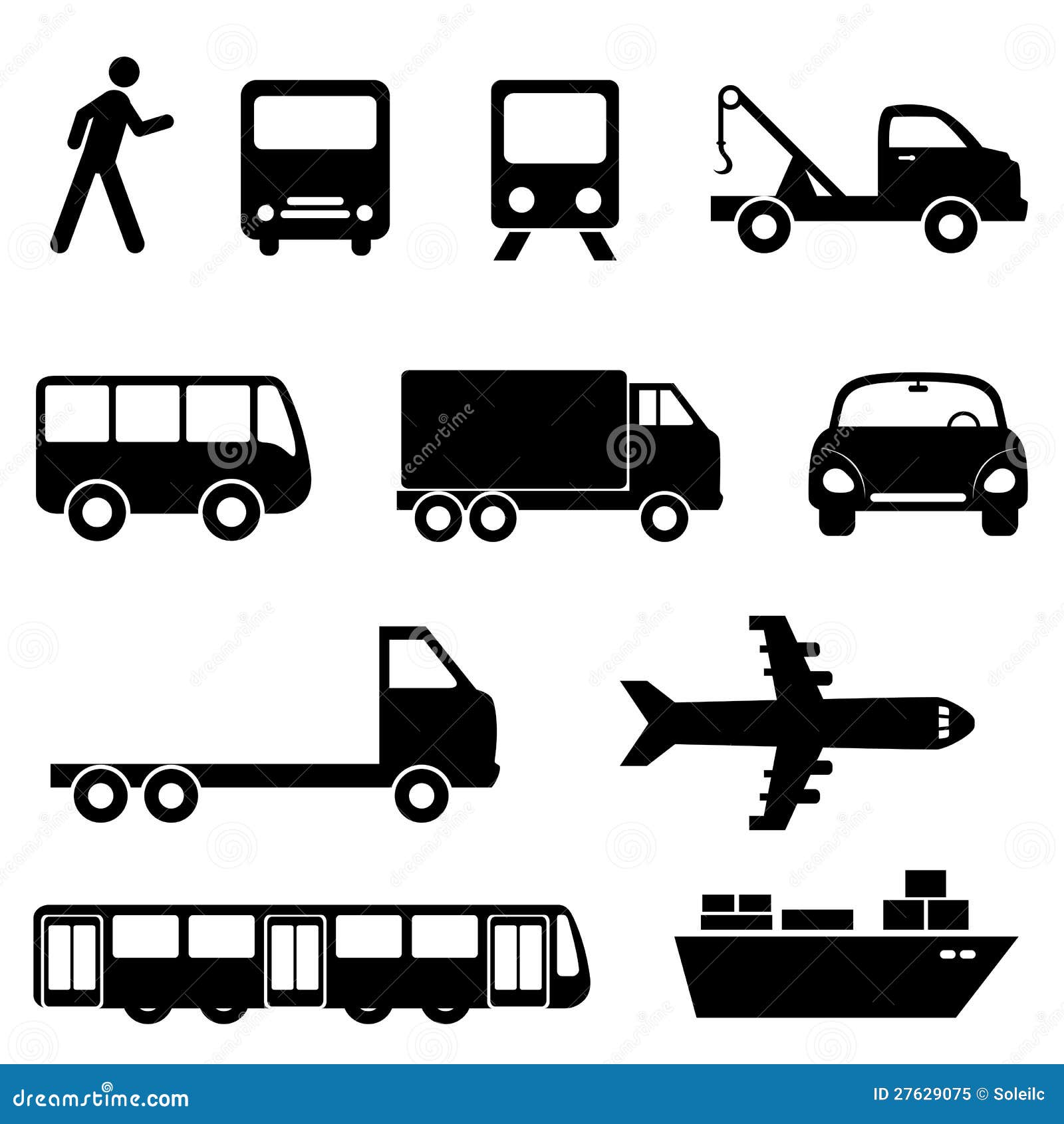 Transportation icon set stock vector. Illustration of travel - 27629075