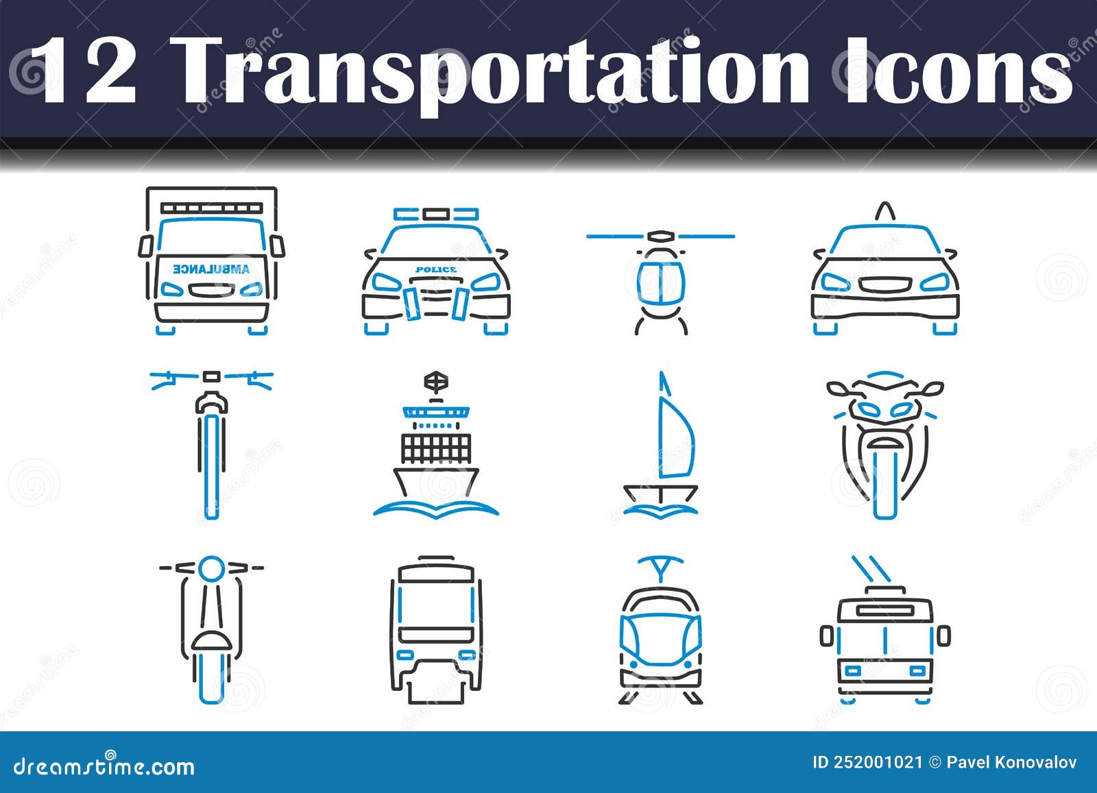 Transportation Icon Set stock vector. Illustration of cargo - 252001021