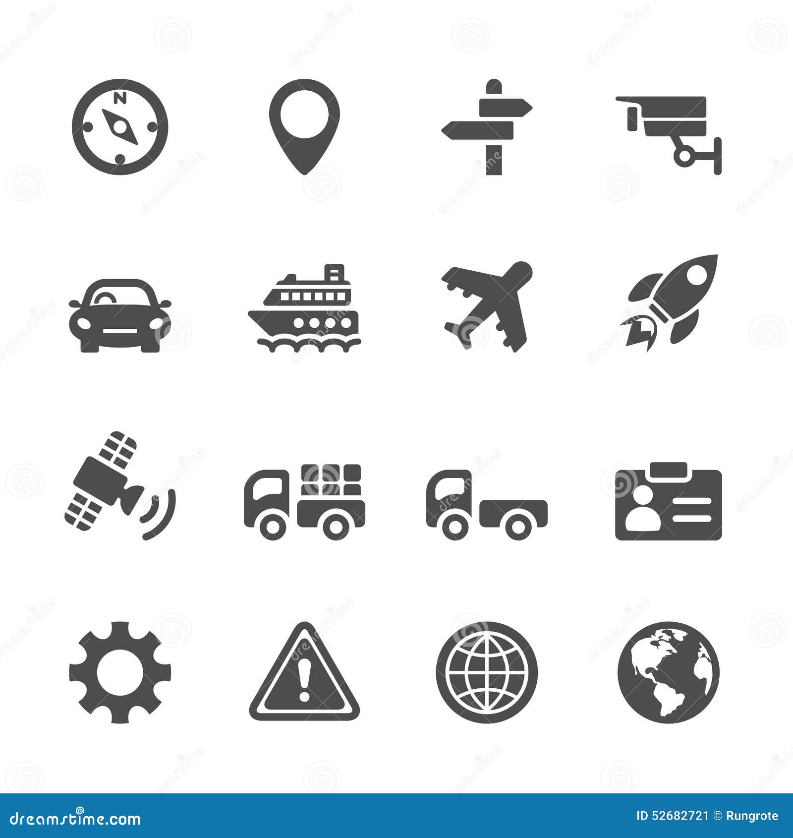 Transportation Icon Set, Vector Eps 10 Stock Vector - Illustration of ...