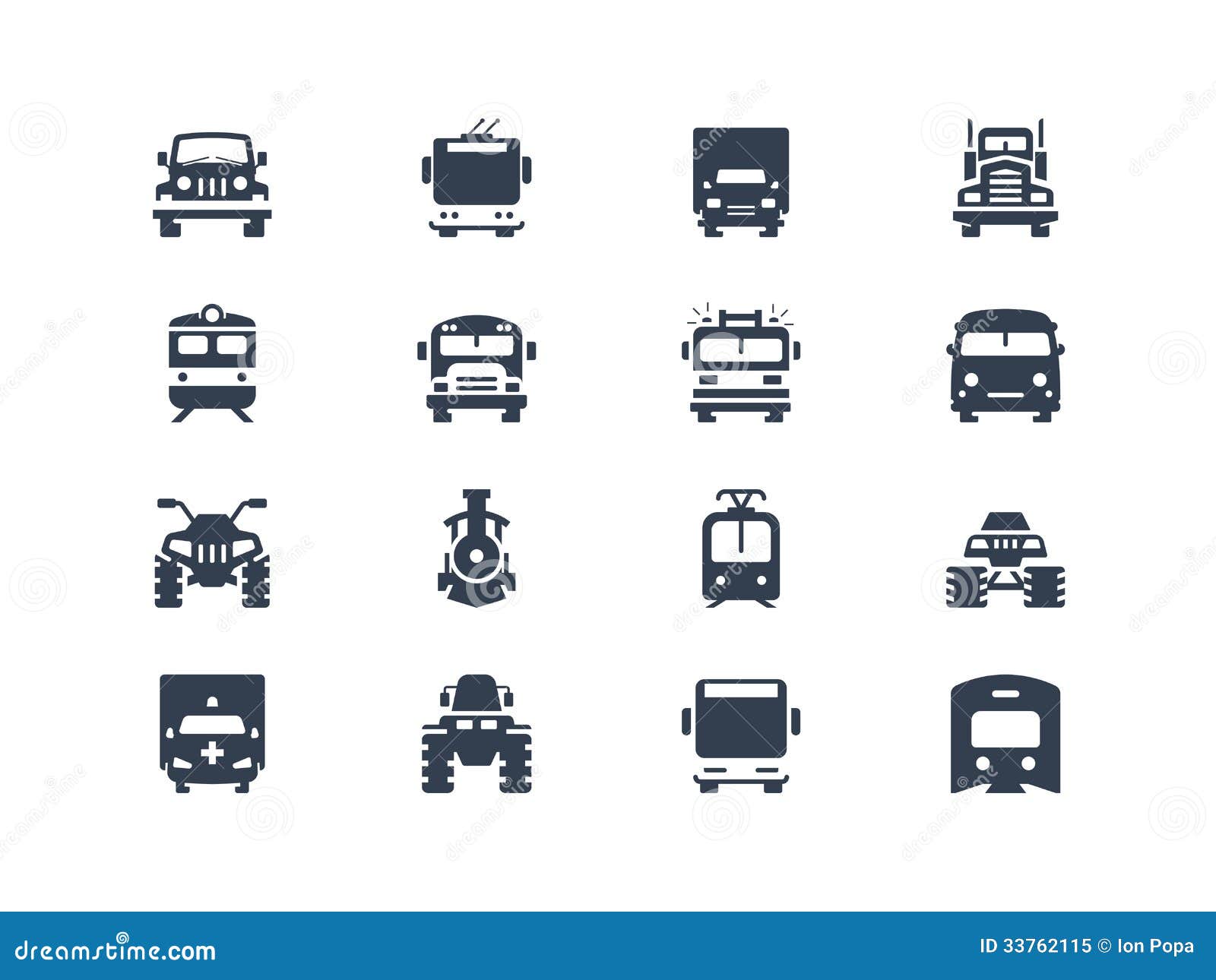 Transportation Icons Set. Signs Isolated On White Background. Flat ...