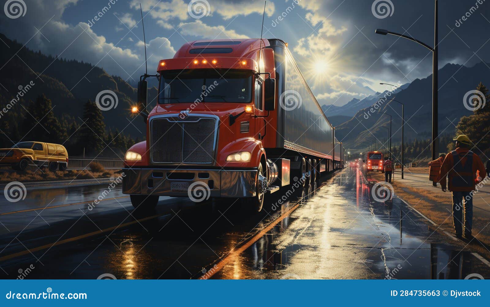 Transportation Industry Delivering Freight, Trucks Speeding on Multiple ...