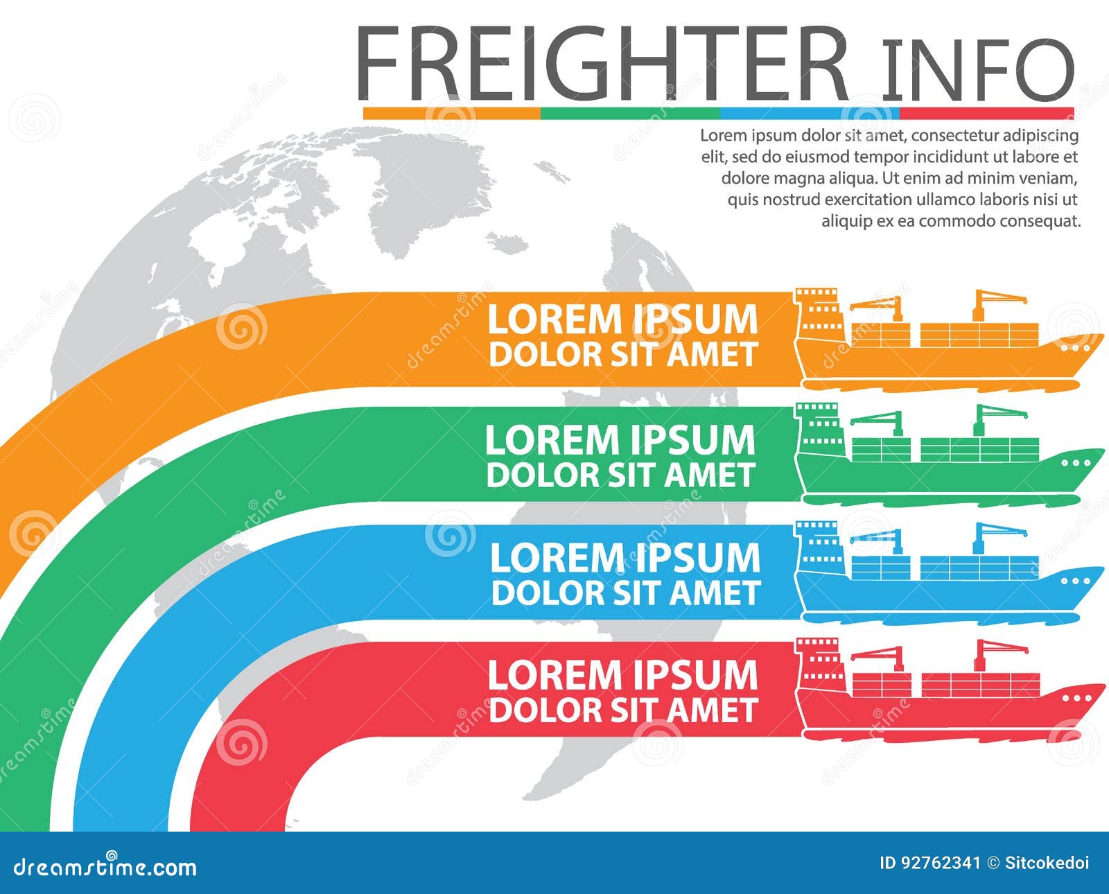 Transportation Info Graphic Including Vessel Ship. Stock Vector ...