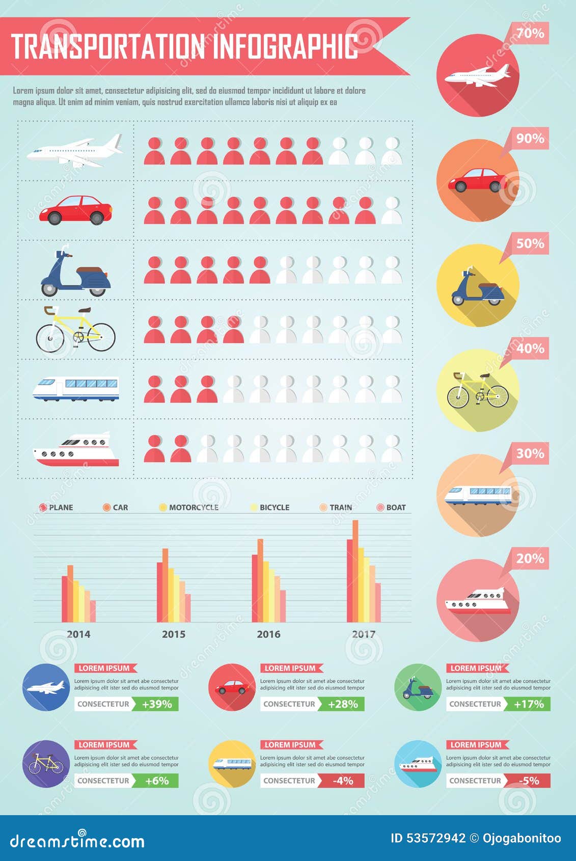 Transportation Infographic Design Element Stock Vector - Illustration ...