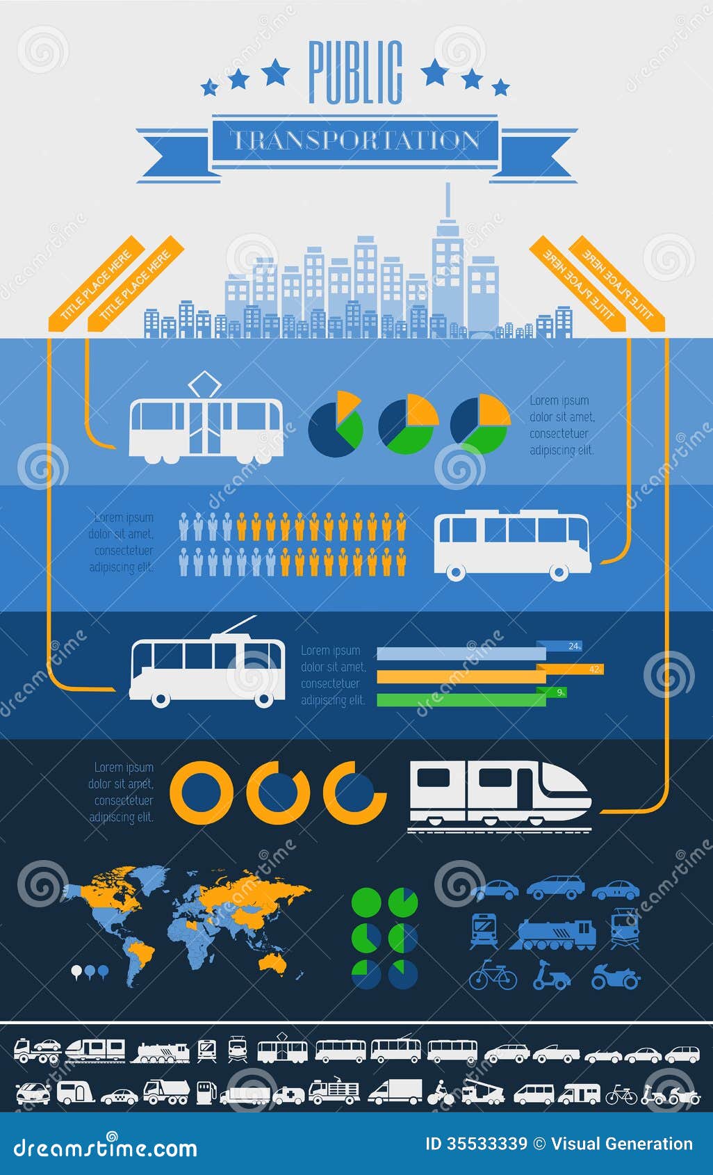 Transportation Infographic Template. Stock Vector - Illustration of ...