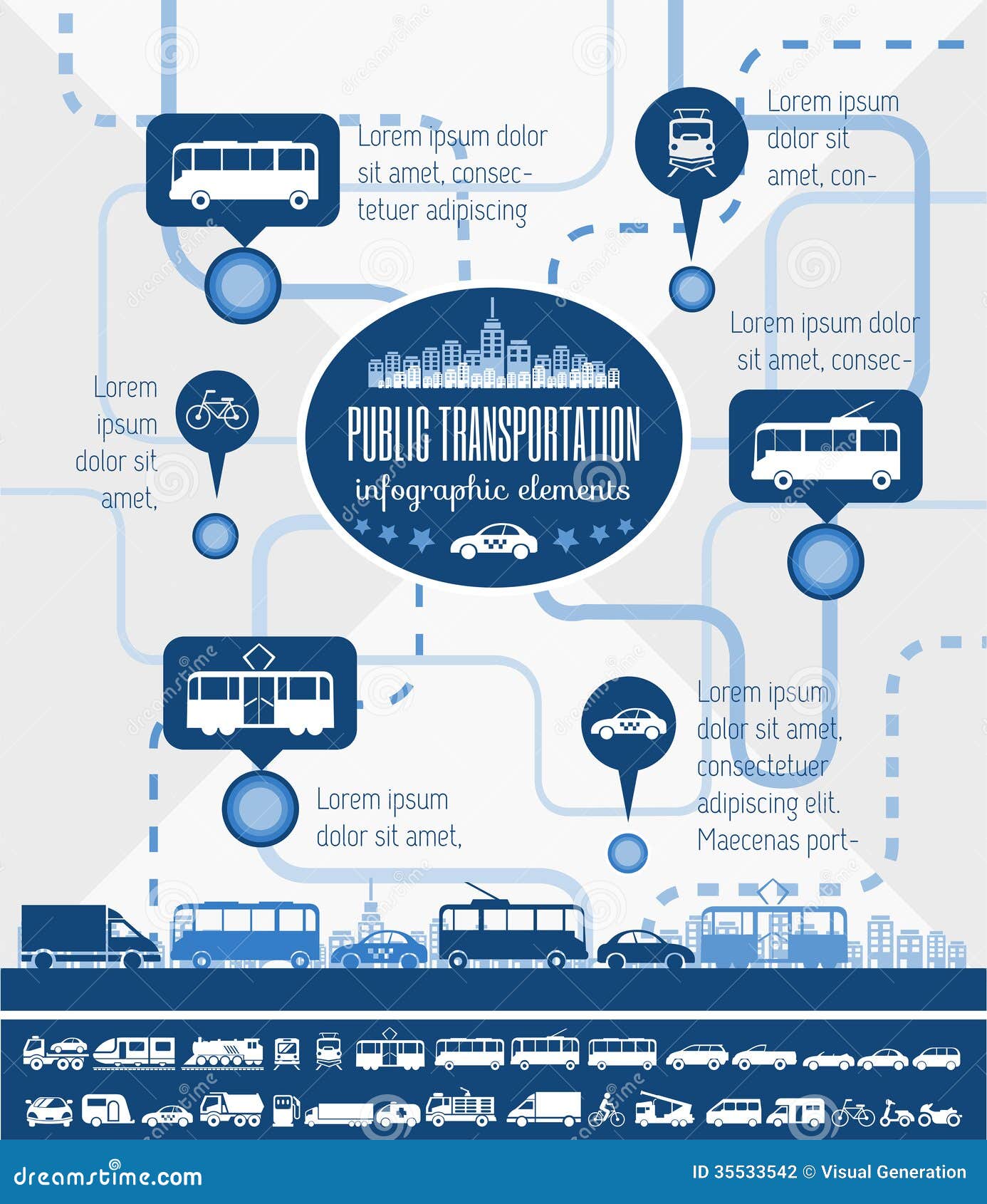 Transportation Infographic Template. Stock Vector - Illustration of ...