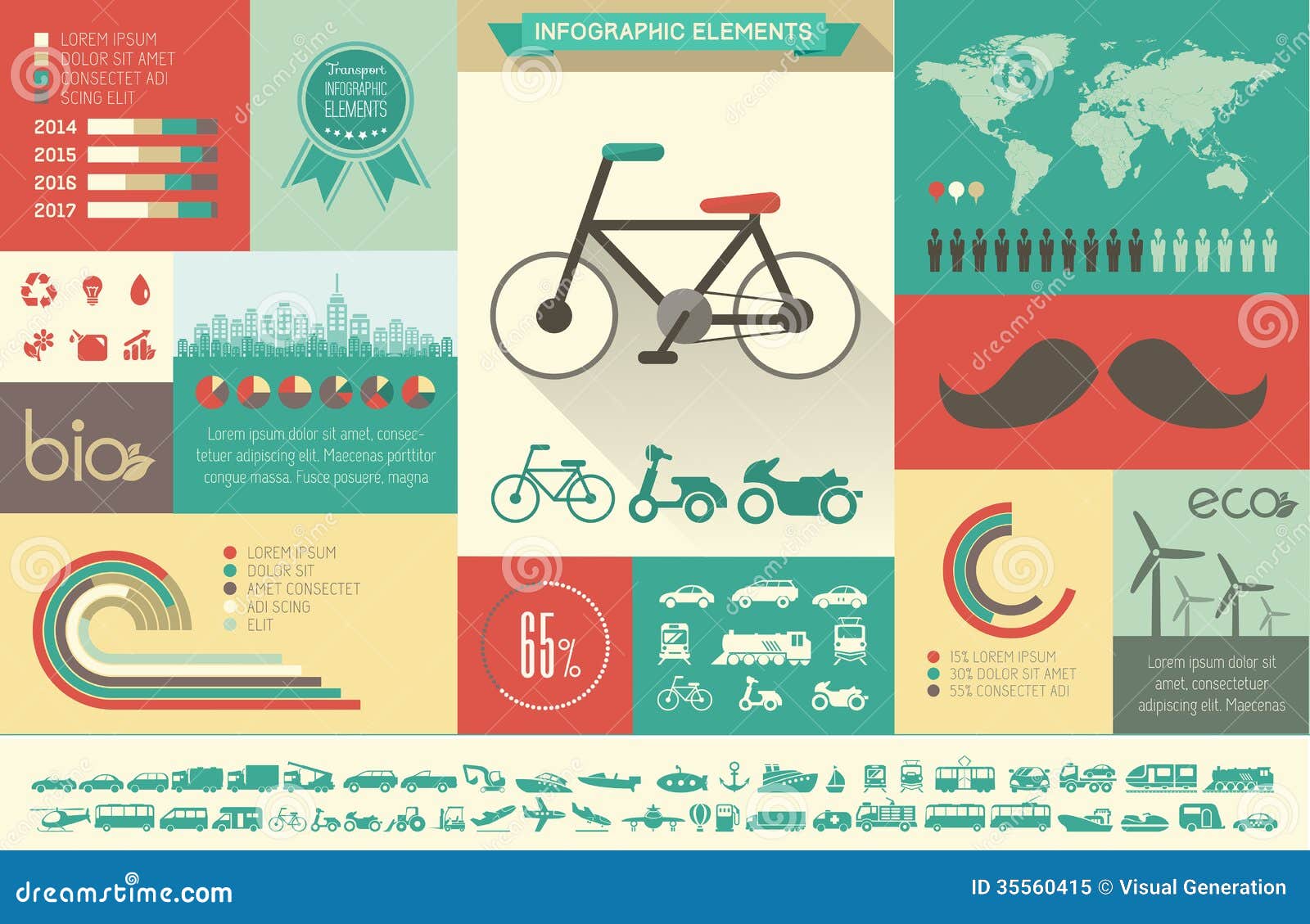 Transportation Infographic Template. Stock Vector - Illustration of ...