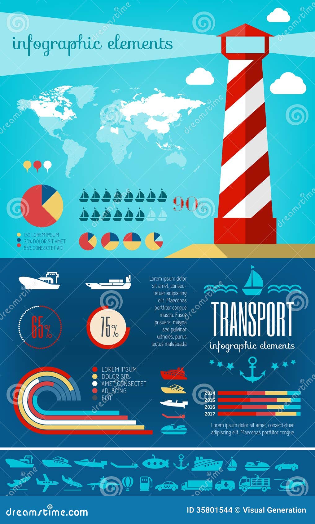 Transportation Infographic Template. Stock Vector - Illustration of ...
