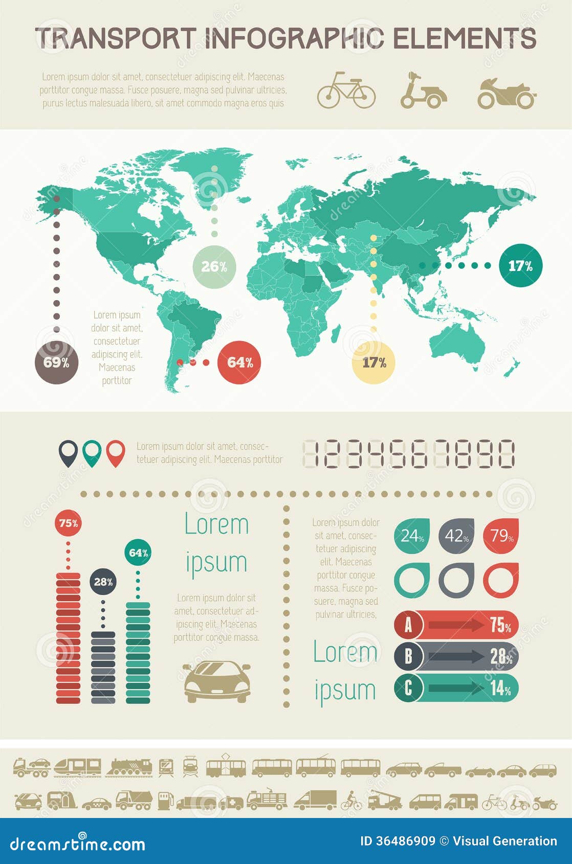 Transportation Infographic Template. Stock Vector - Illustration of ...