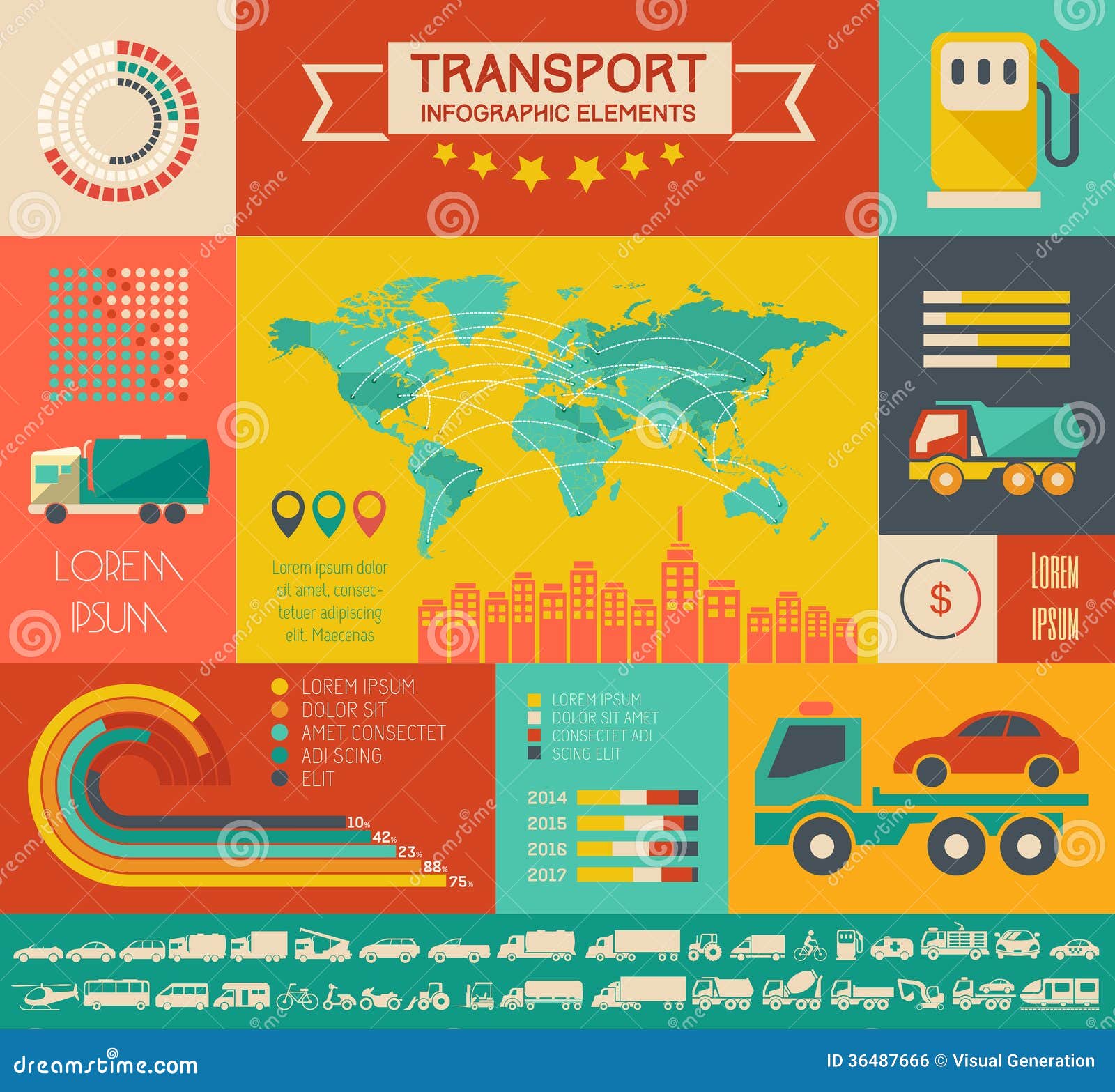 Transportation Infographic Template. Vector Illustration ...