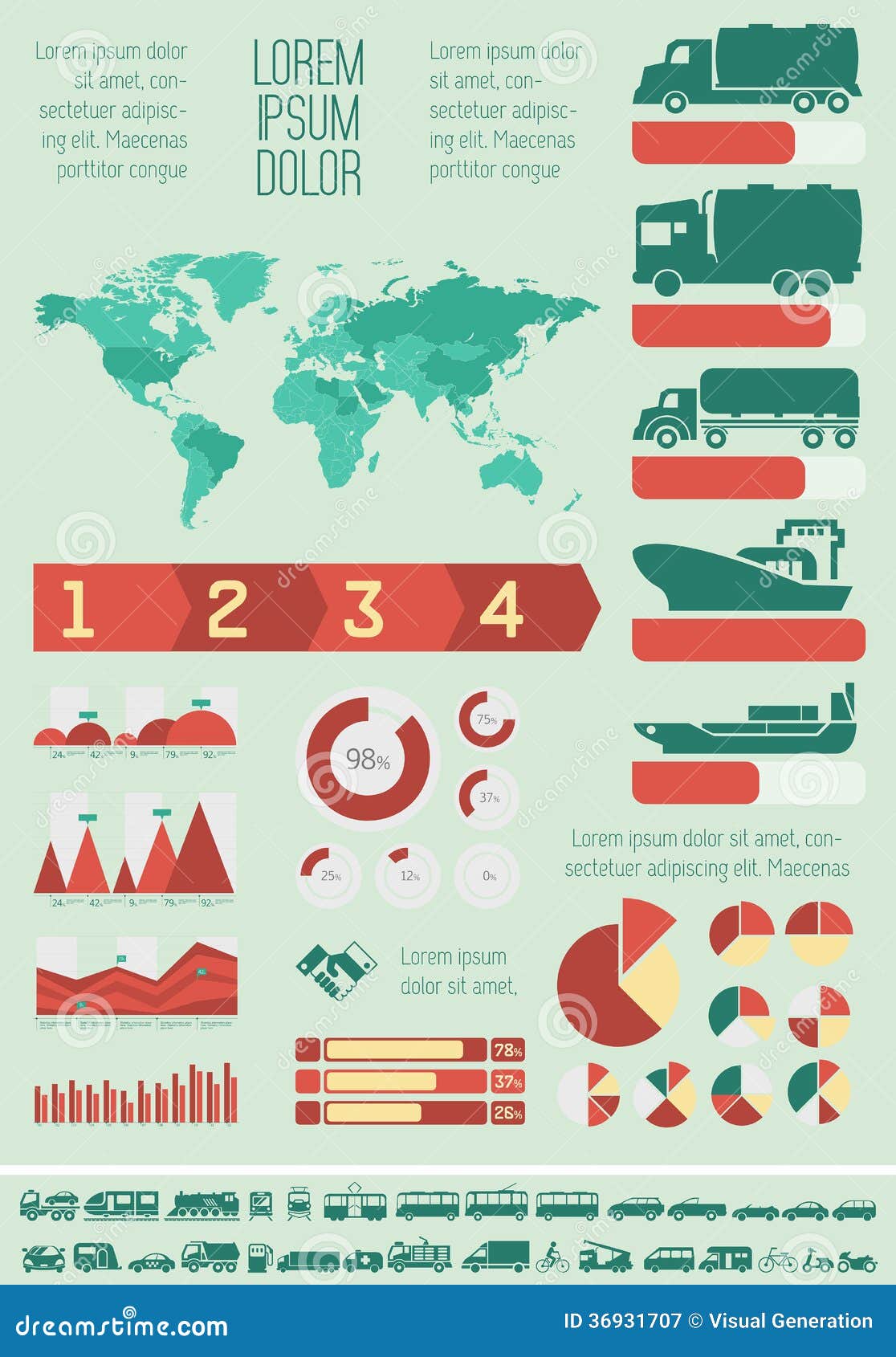 Transportation Infographic Template. Stock Vector - Illustration of ...