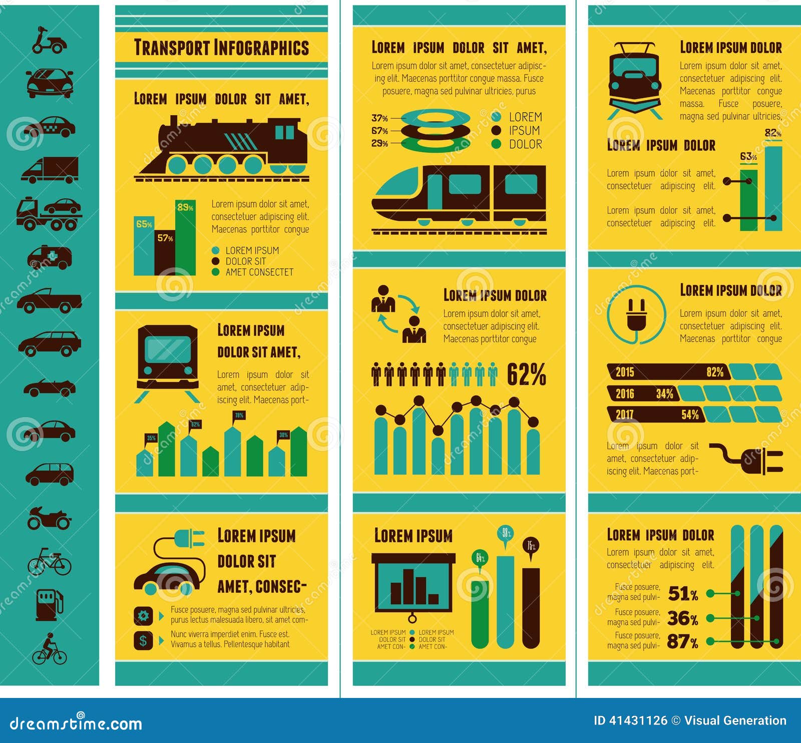 Transportation Infographic Template. Stock Vector - Illustration of ...