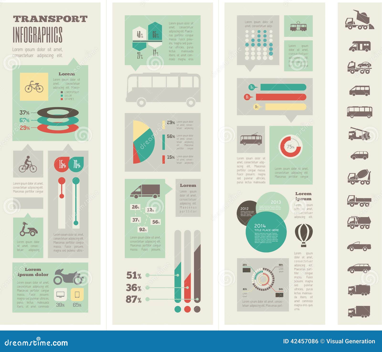 Transportation Infographic Template. Stock Vector - Illustration of ...